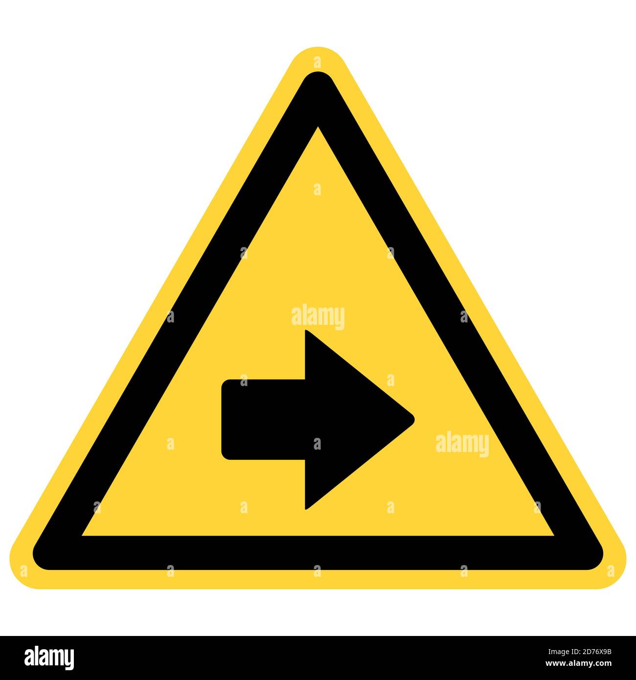 Right arrow and danger sign Stock Photo - Alamy
