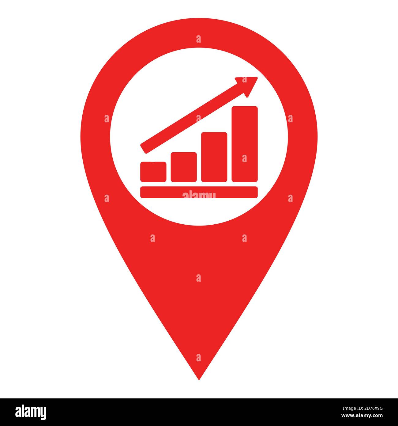 Bar chart and location pin Stock Photo - Alamy