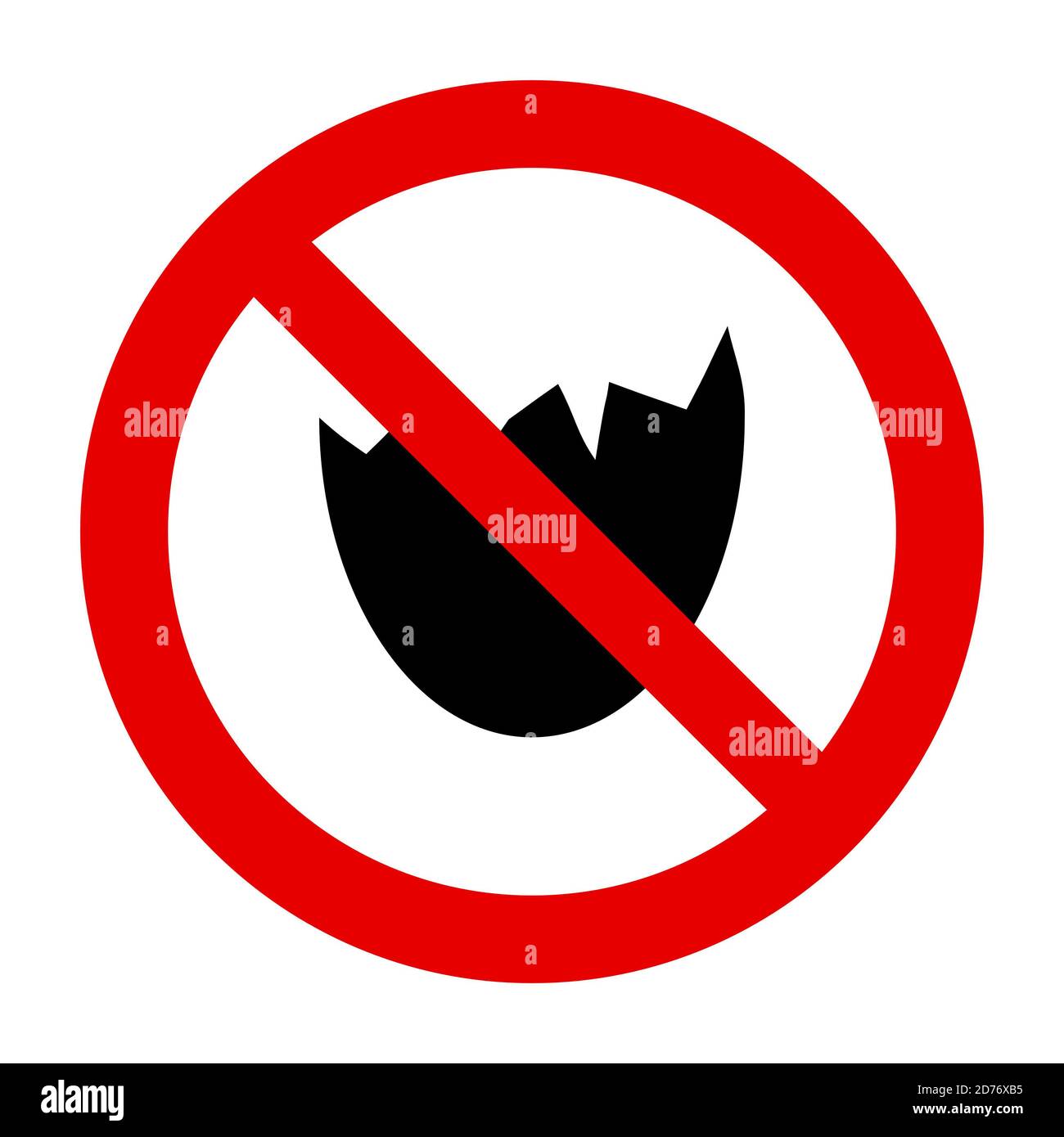 Egg shell and prohibition sign Stock Photo - Alamy