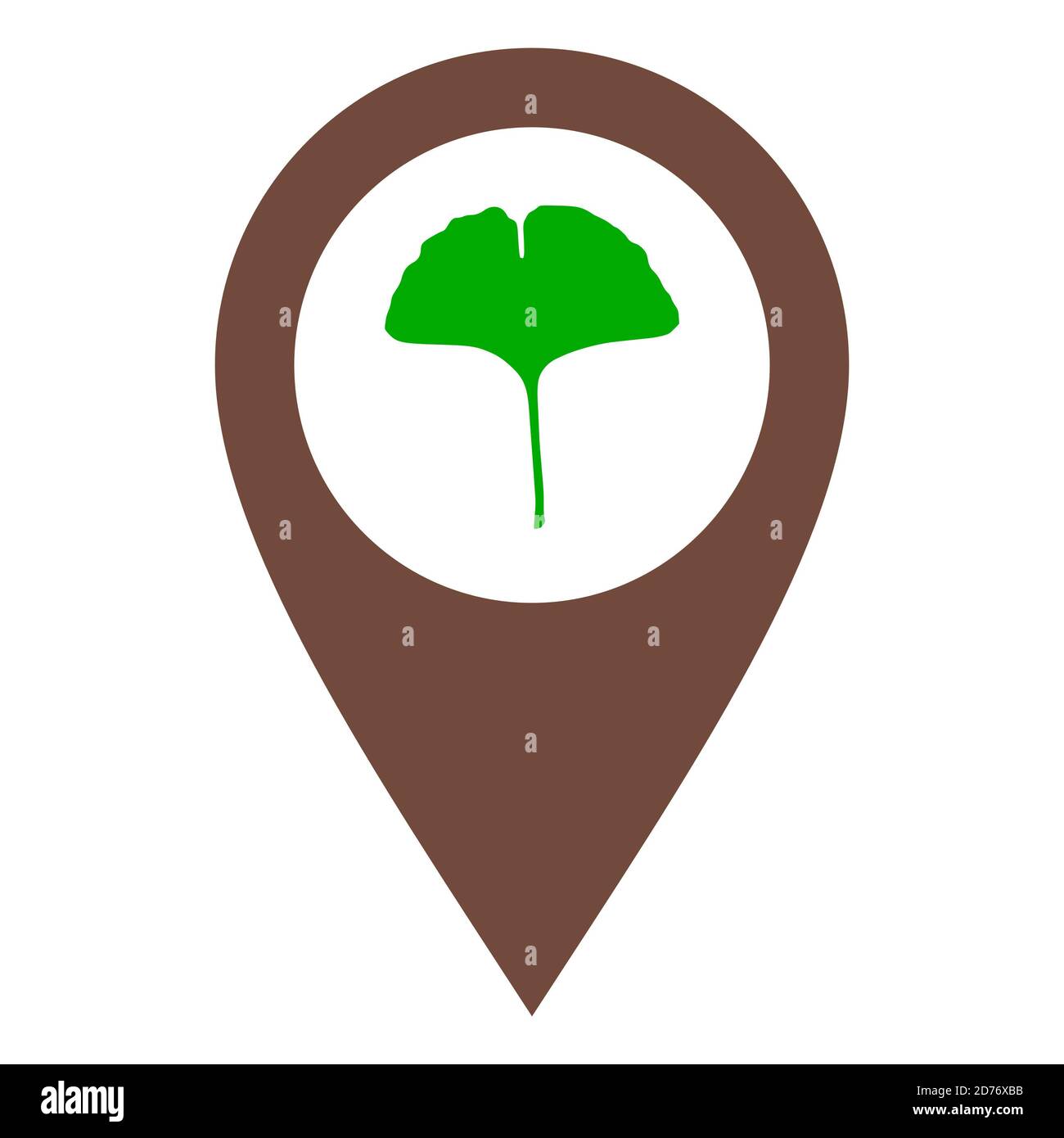 Ginkgo leaf and location pin Stock Photo - Alamy