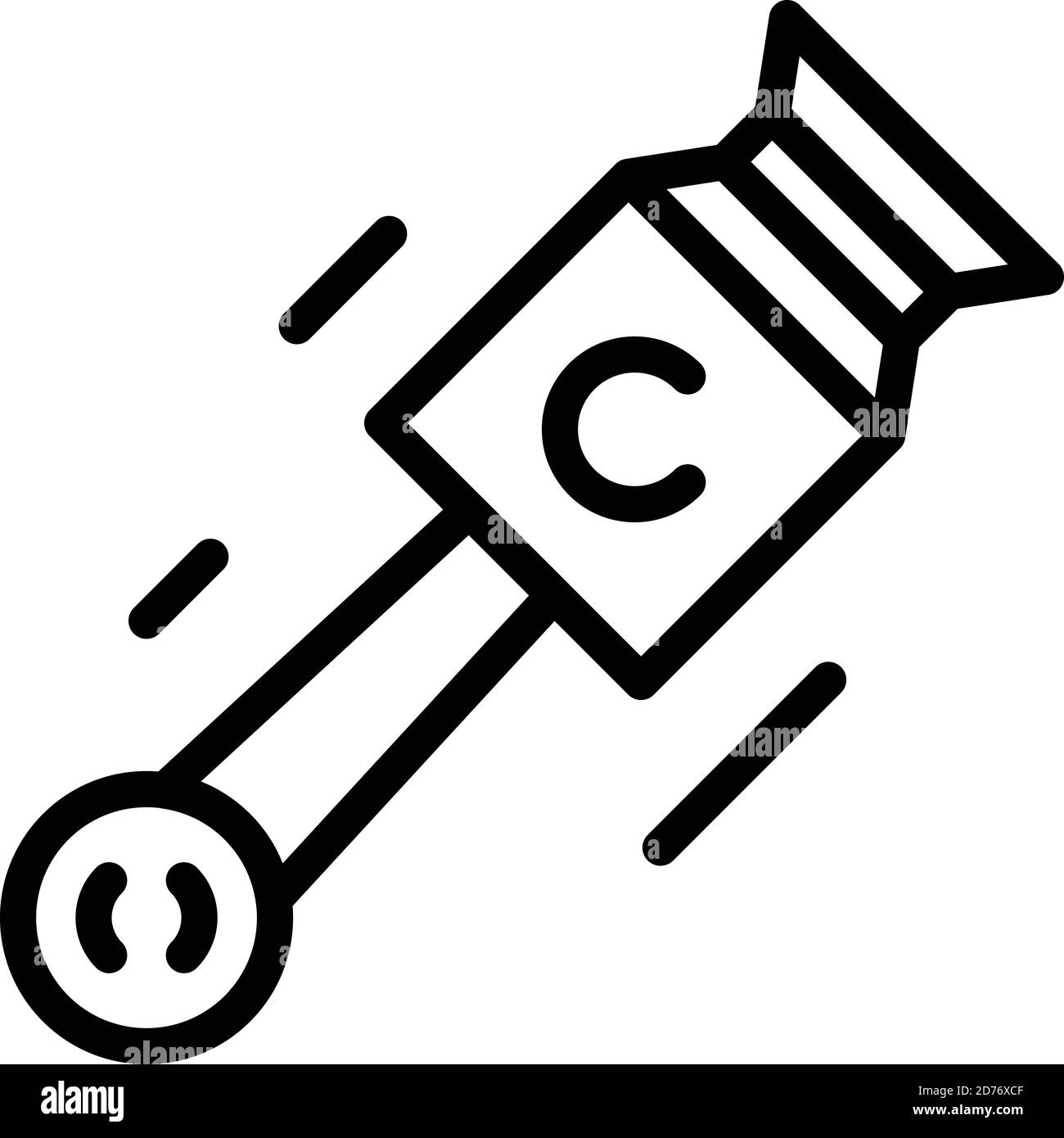 Car engine piston icon. Outline car engine piston vector icon for web ...