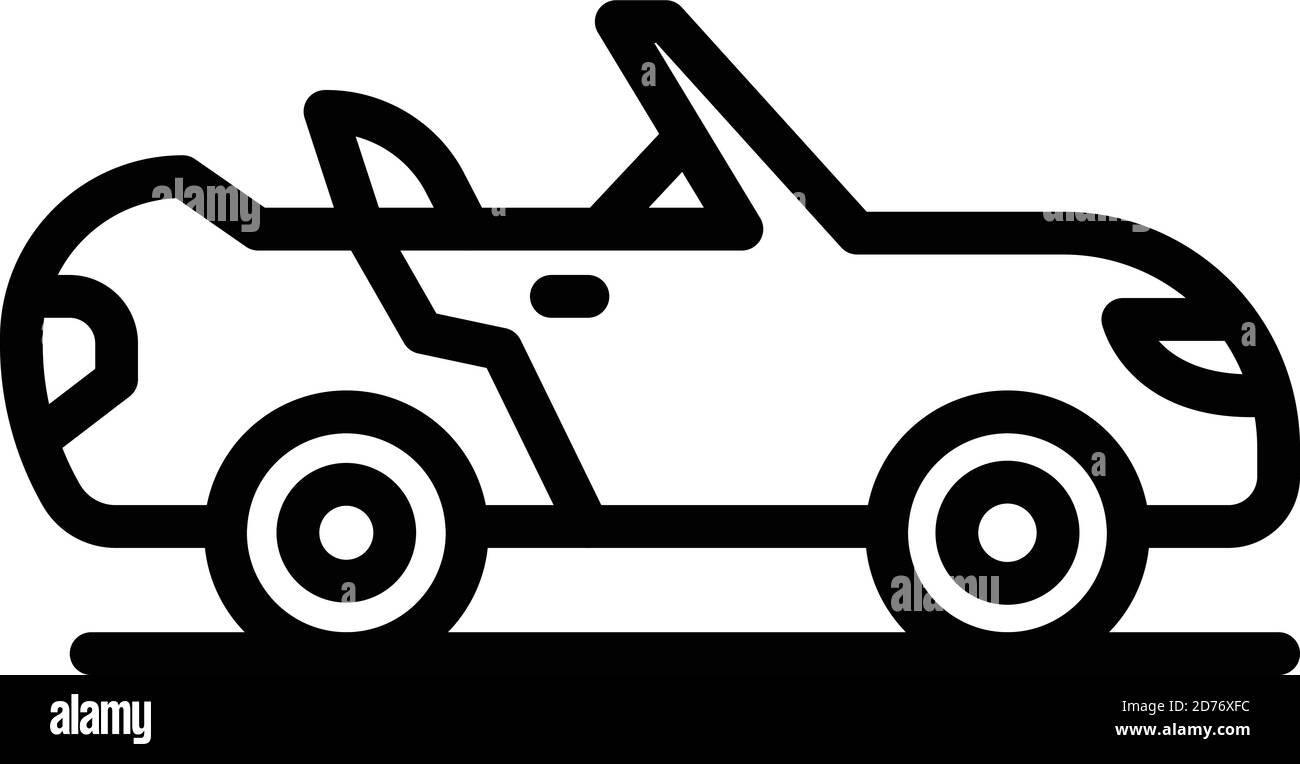 Convertible car icon. Outline convertible car vector icon for web ...