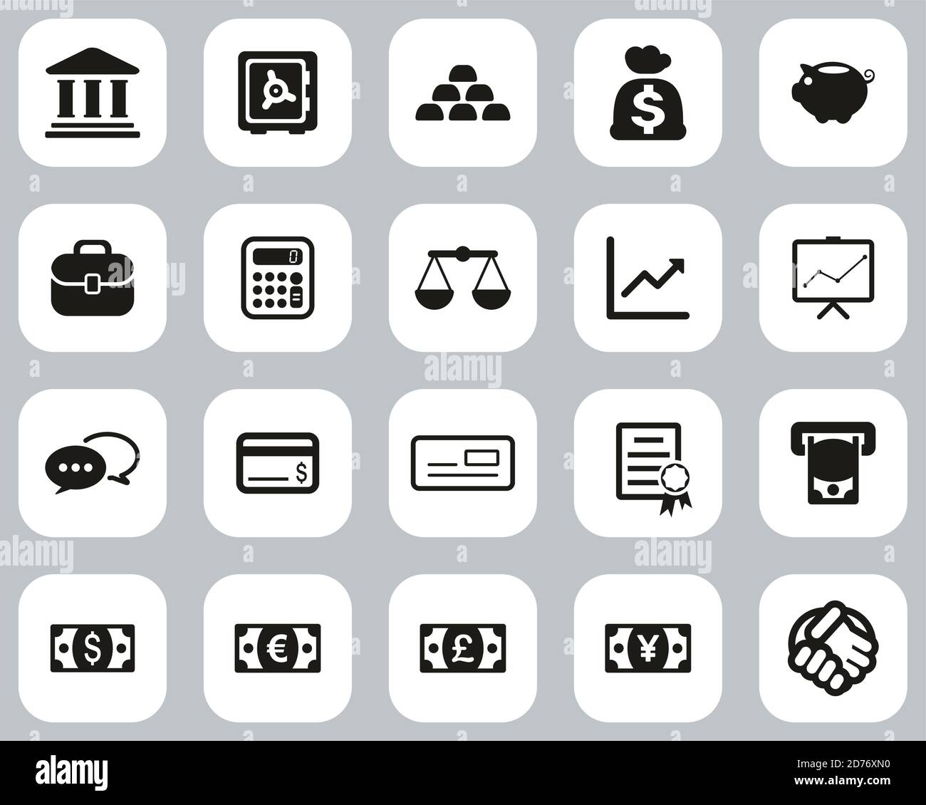 Finance & Investment Icons Black & White Flat Design Set big Stock Vector Image & Art - Alamy