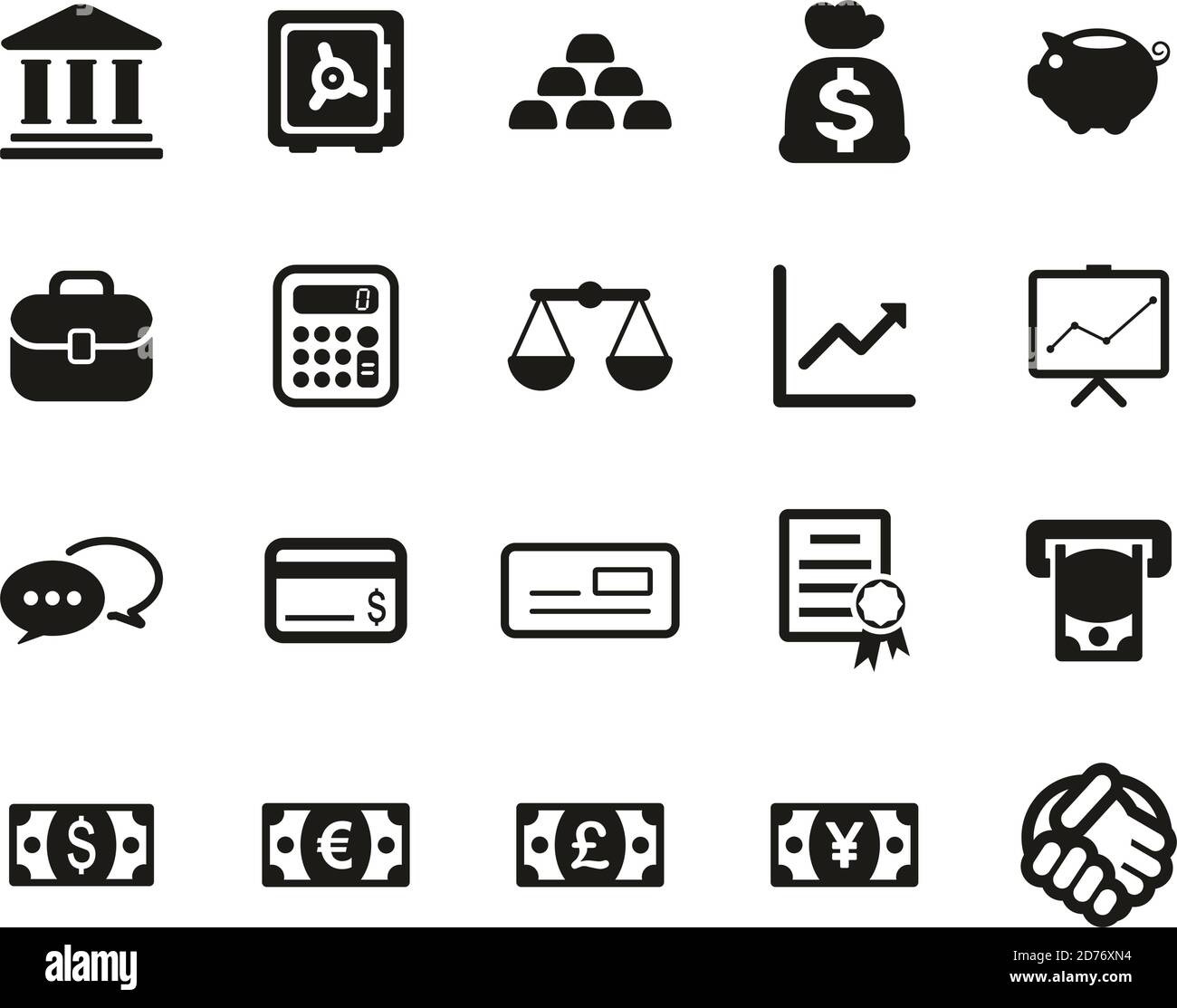 Finance & Investment Icons Black & White Set Big Stock Vector Image ...