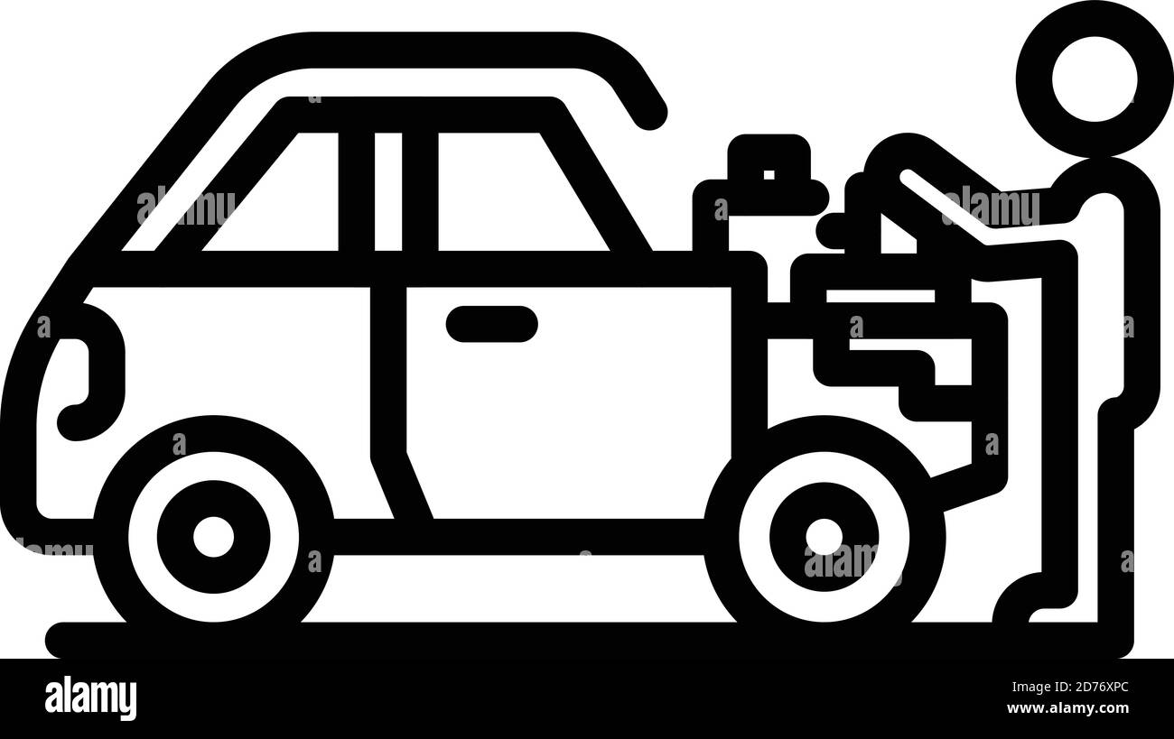 Car mechanic icon. Outline car mechanic vector icon for web design ...