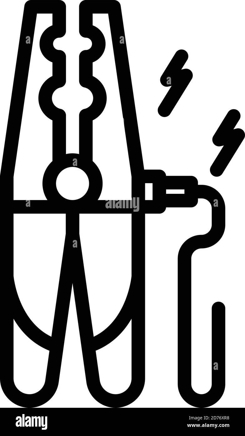 Battery jumper icon. Outline battery jumper vector icon for web design ...