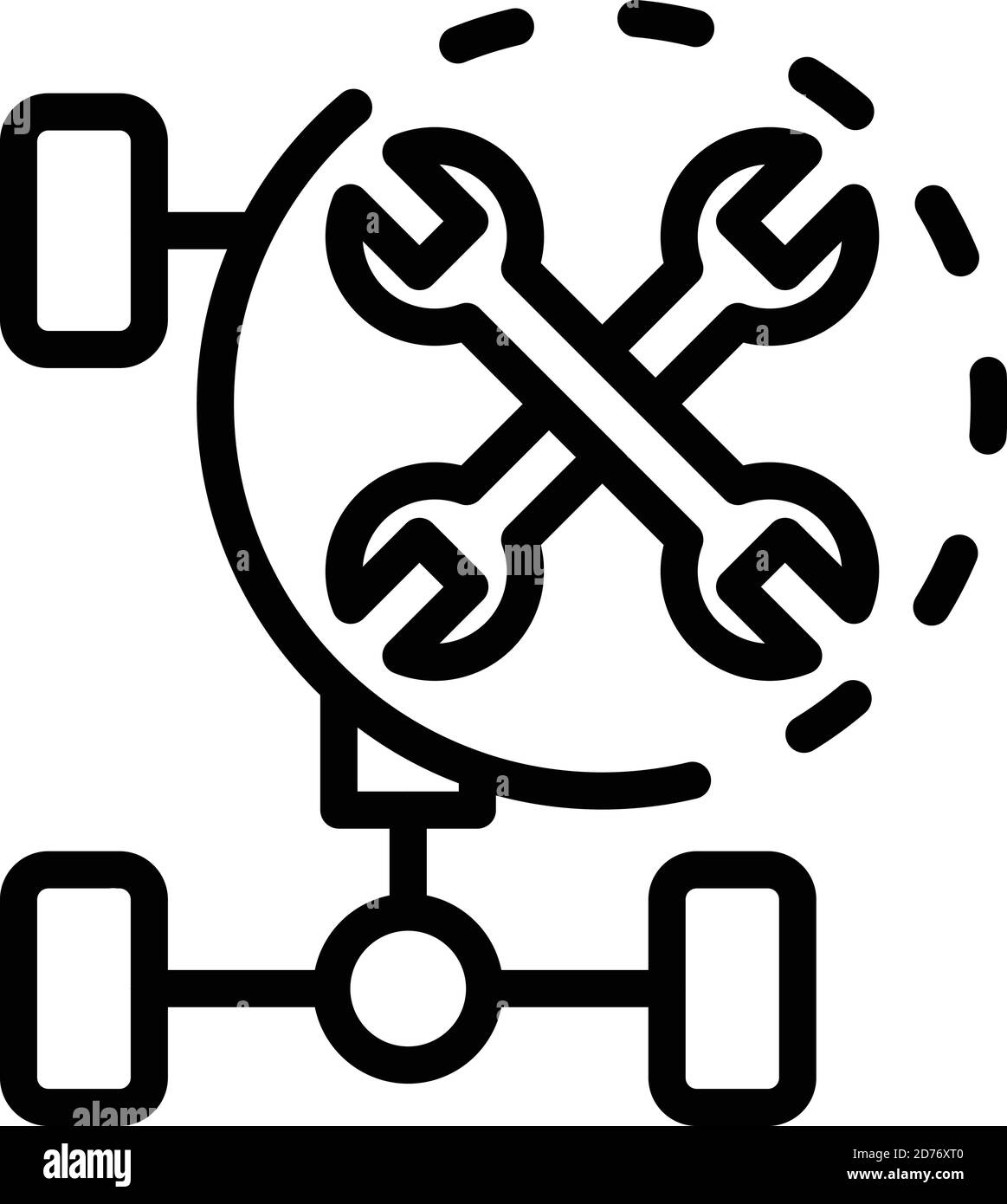 Repair car frame icon. Outline repair car frame vector icon for web ...