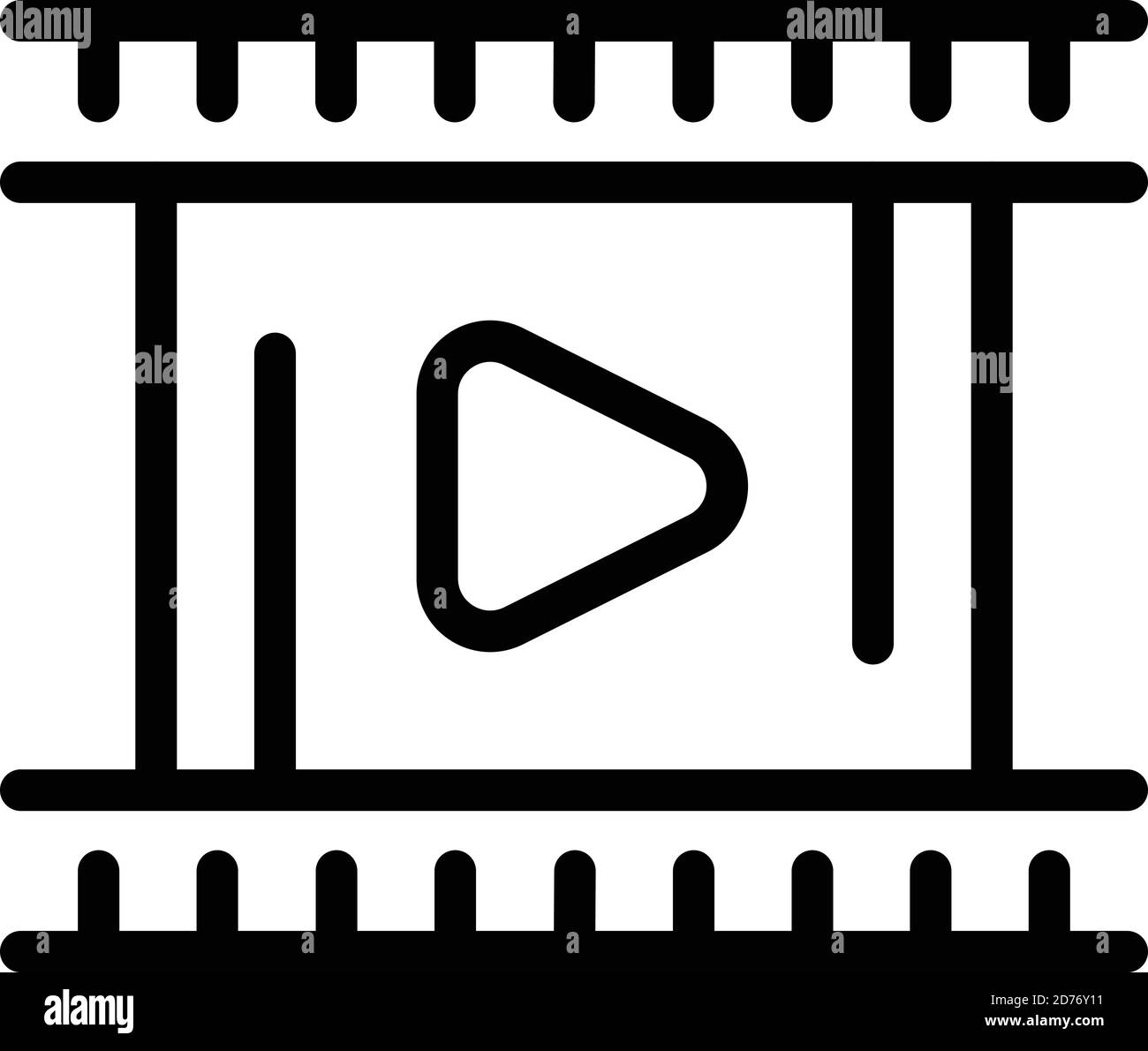 Movie clip icon. Outline movie clip vector icon for web design isolated ...