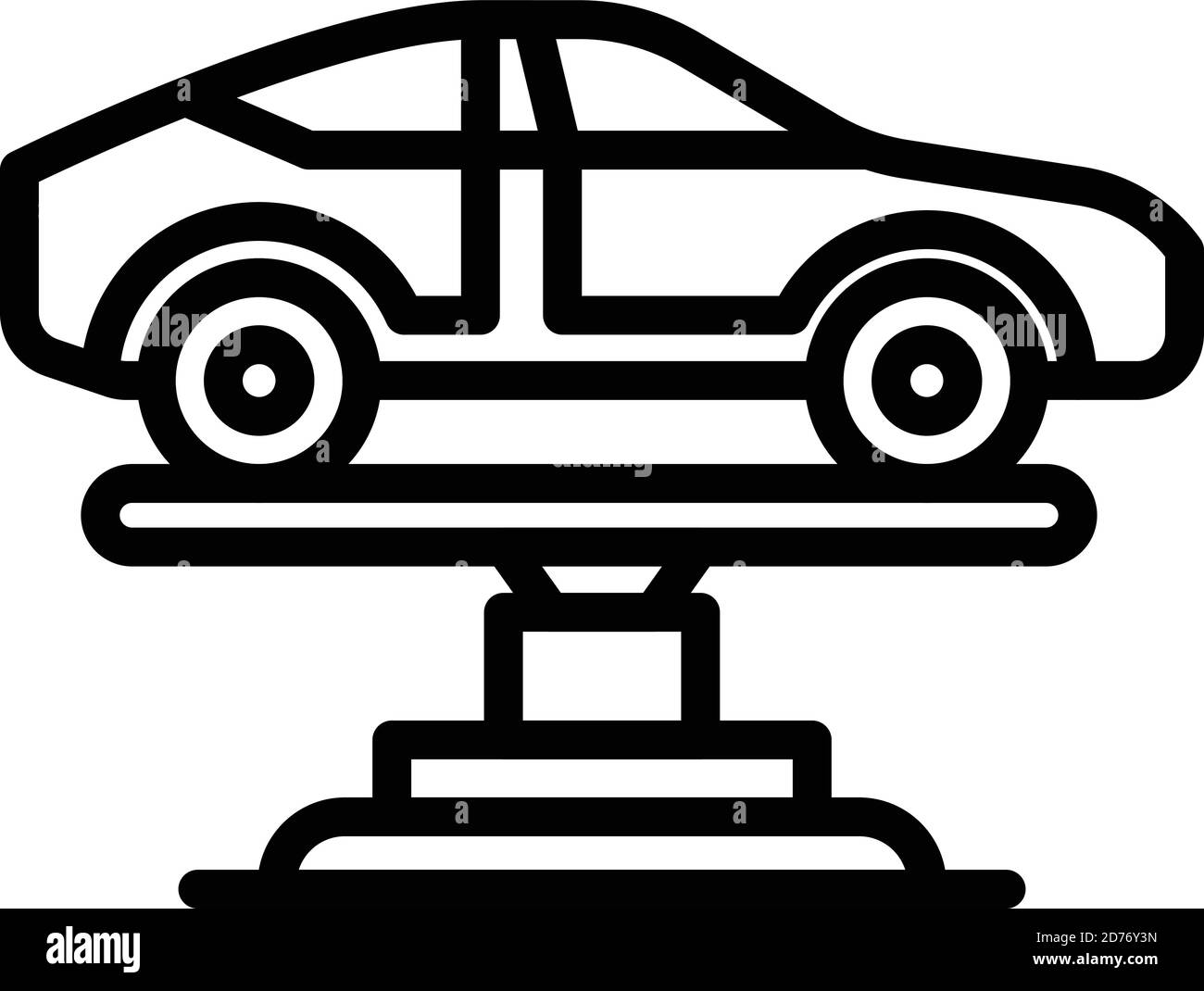 Wheel car lift icon. Outline wheel car lift vector icon for web design ...