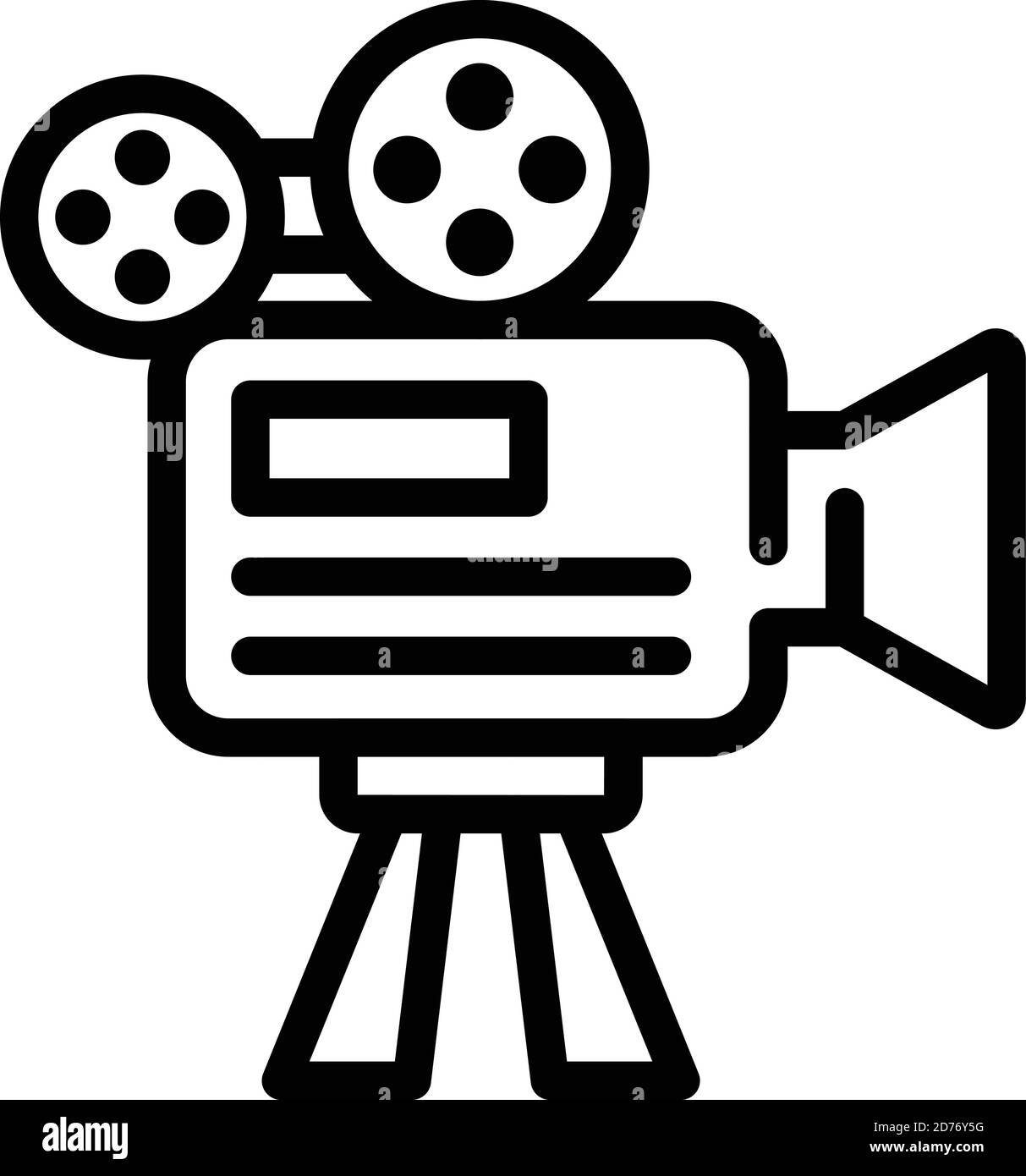 Movie camera icon. Outline movie camera vector icon for web design ...