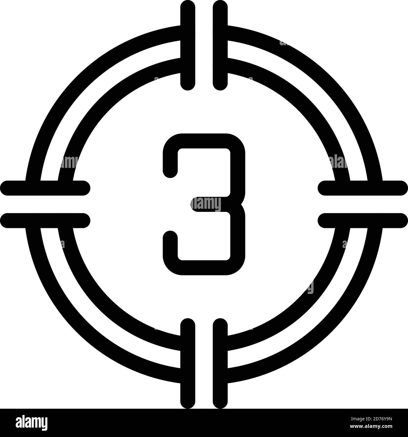 Countdown movie icon. Outline countdown movie vector icon for web ...