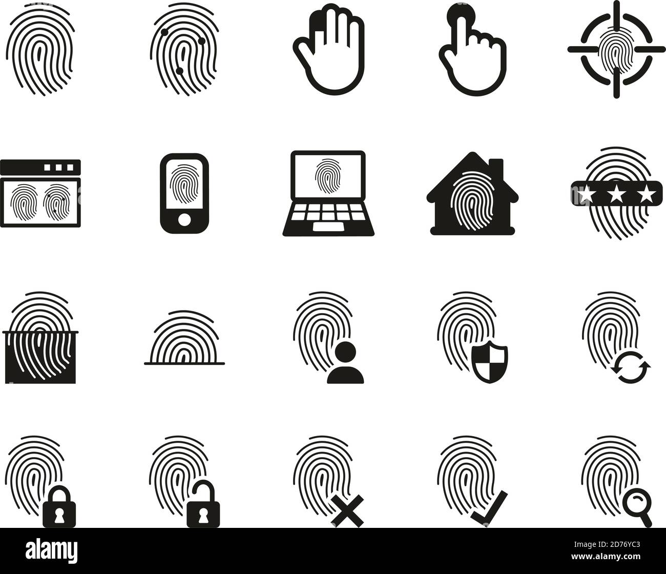 Fingerprint recognition smartphone unlock Stock Vector Images - Alamy