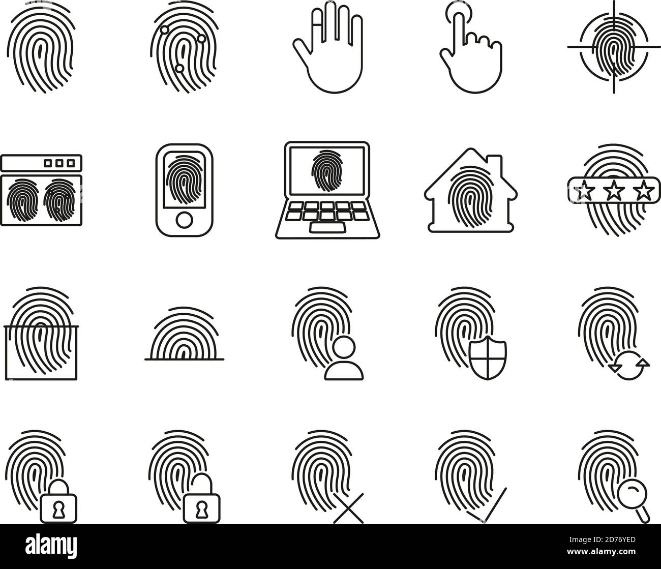 Fingerprint icon in mobile Stock Vector Images - Alamy