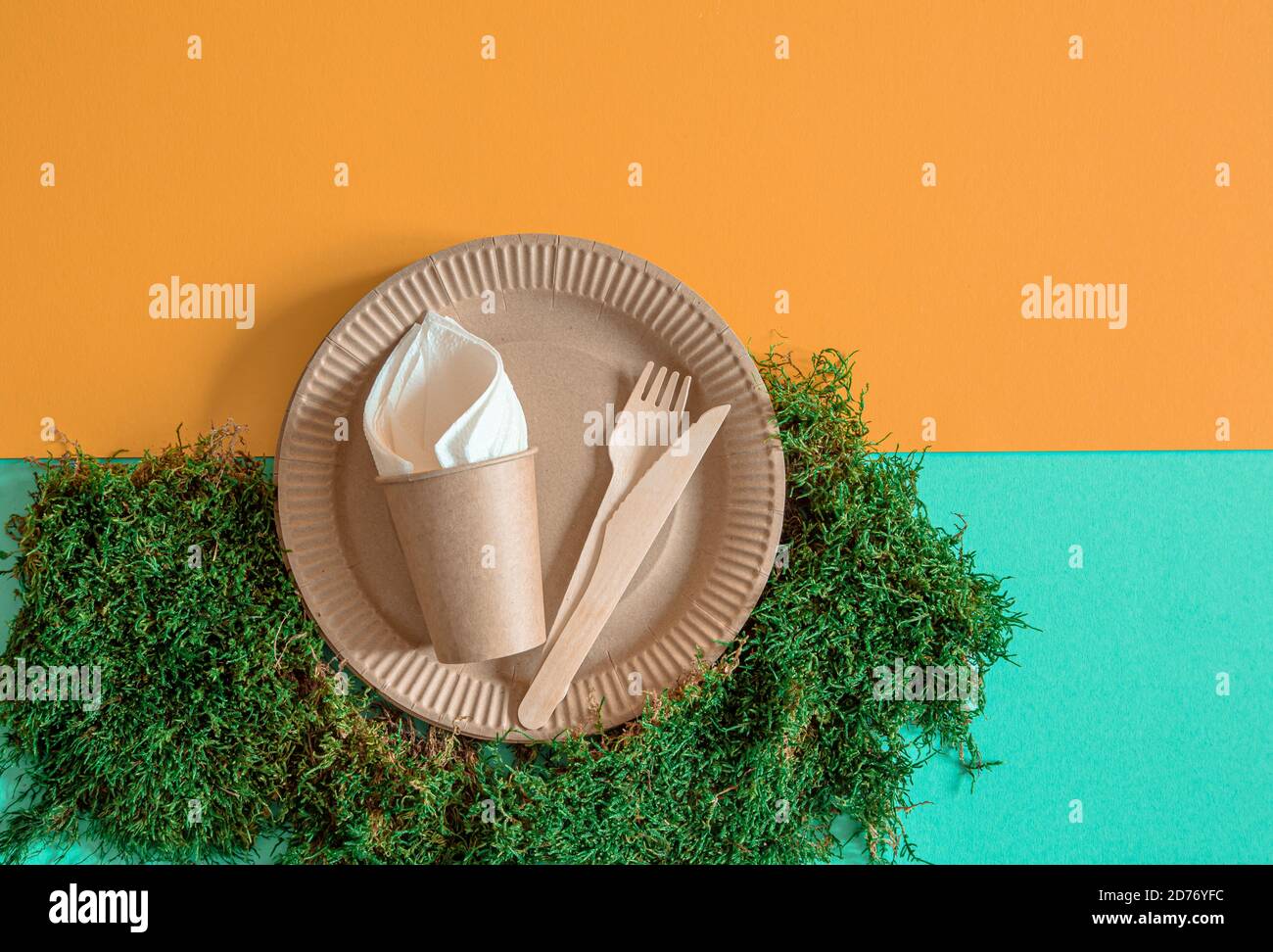 ECO craft paper tableware. Paper cups, plates, bag, fast food ...