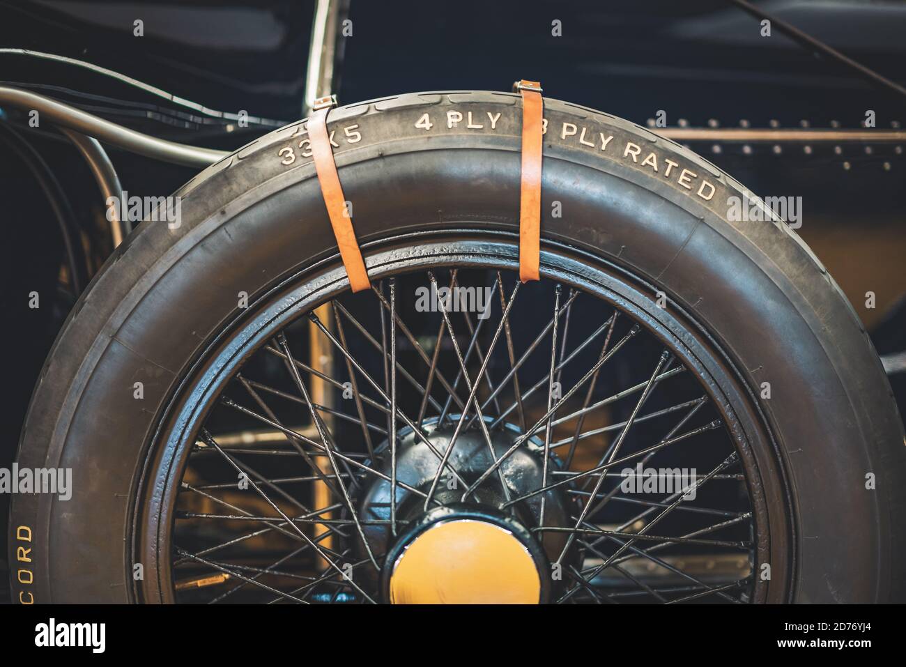 Detail of the spare wheel of an old classic car Stock Photo - Alamy