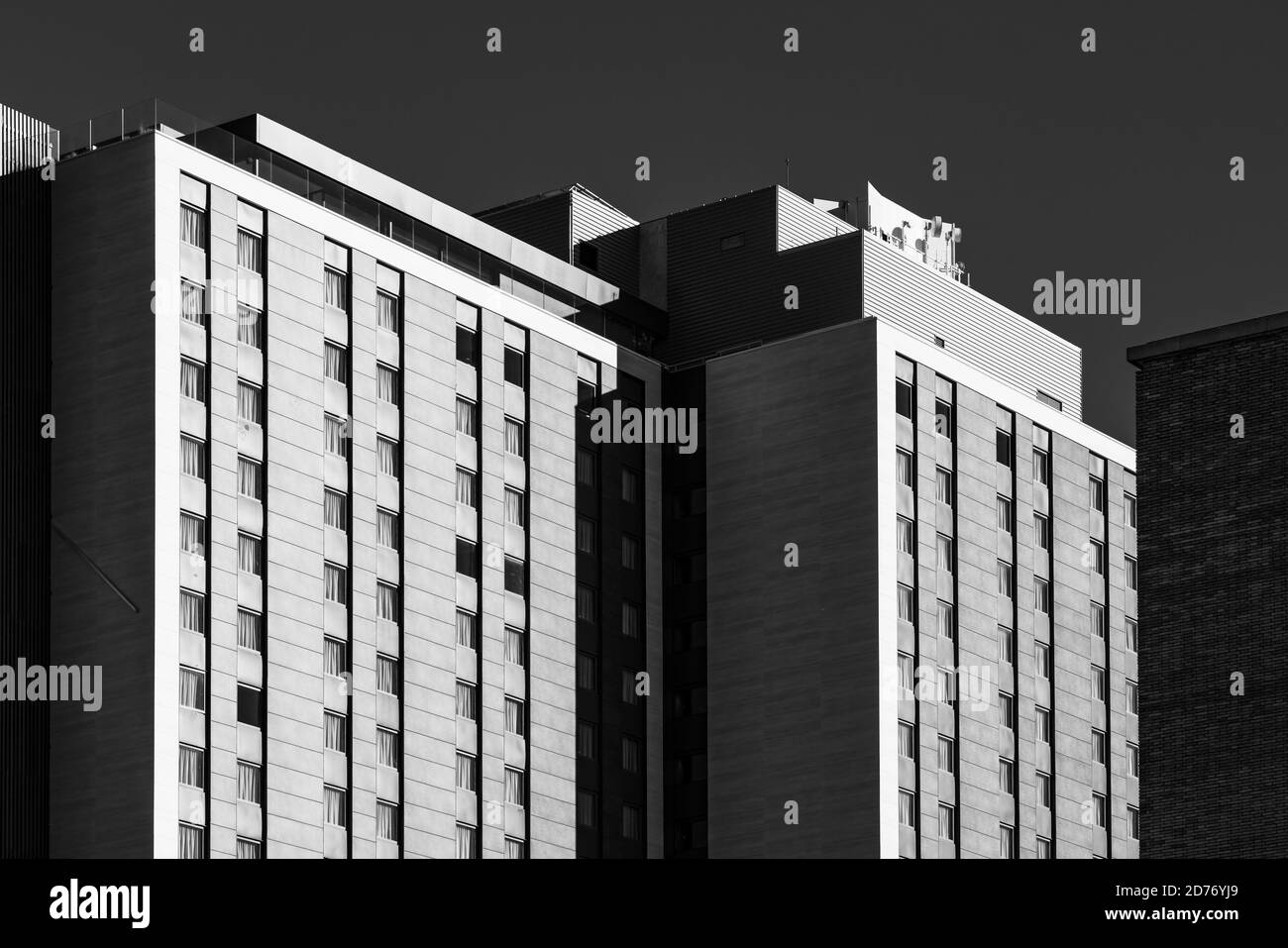 Modern facades of an urban building in black and white Stock Photo - Alamy