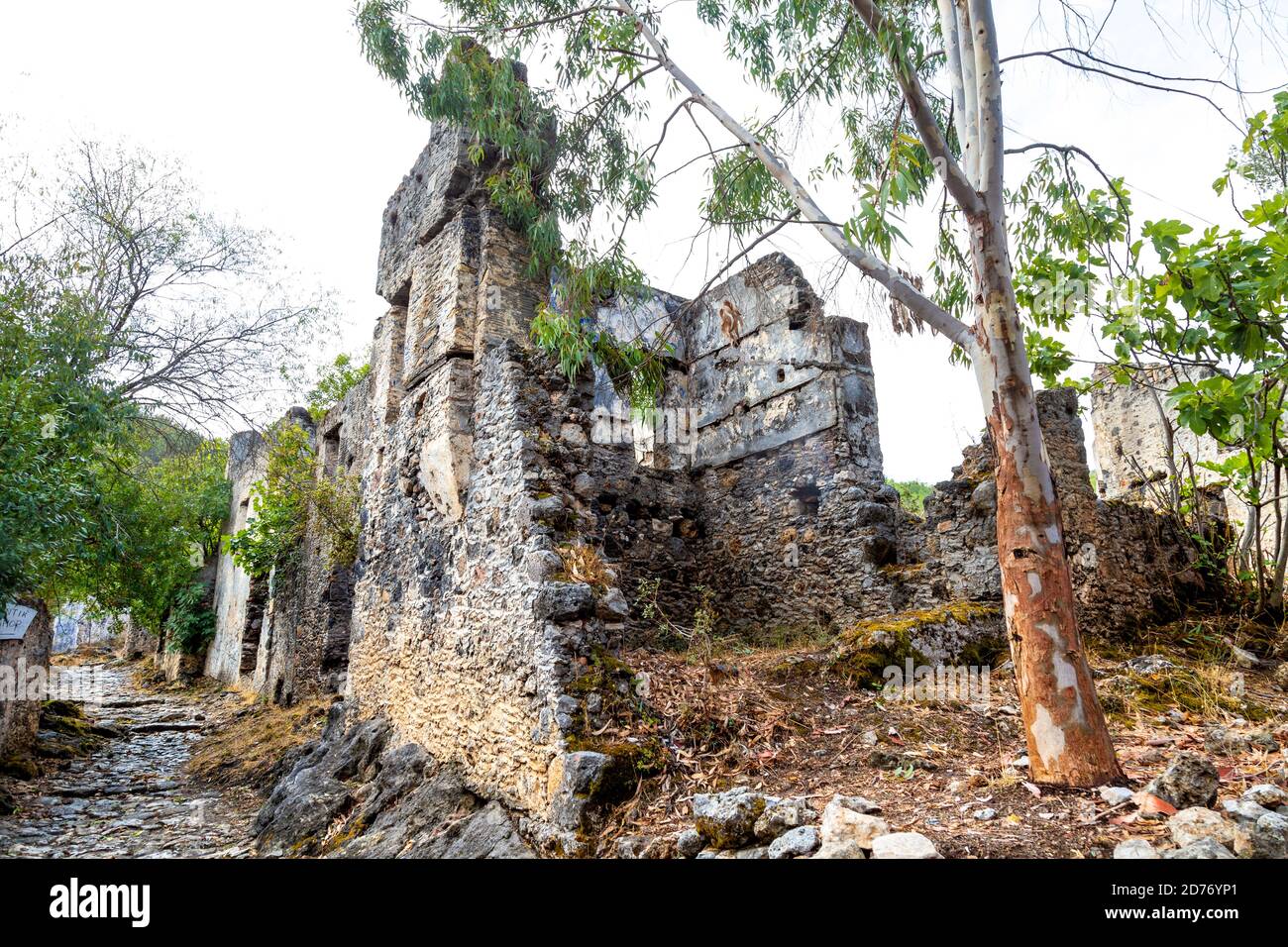 View over the ghost town of Kayakoy, Turkey Stock Photo - Alamy
