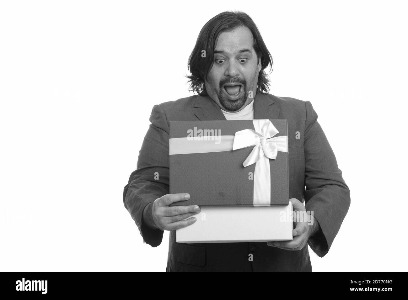 Fat happy businessman Black and White Stock Photos & Images - Alamy