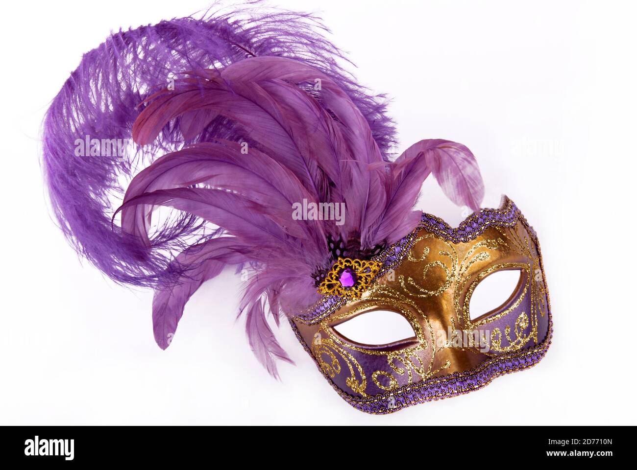 Violet carnival mask isolated Stock Photo - Alamy