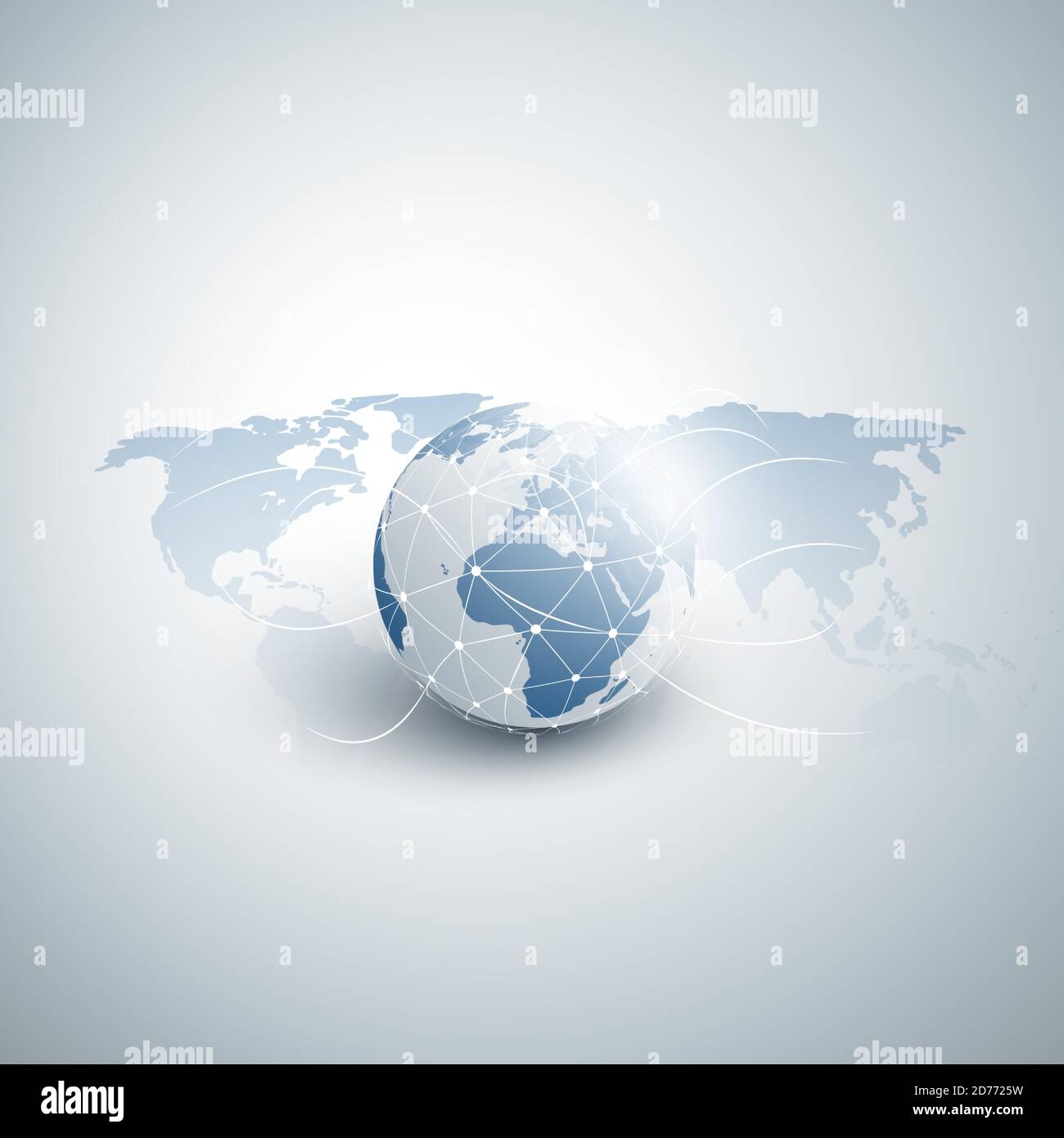 Cloud Computing and Global Networks, Trading Concept Design with Earth Globe, World Map and ...