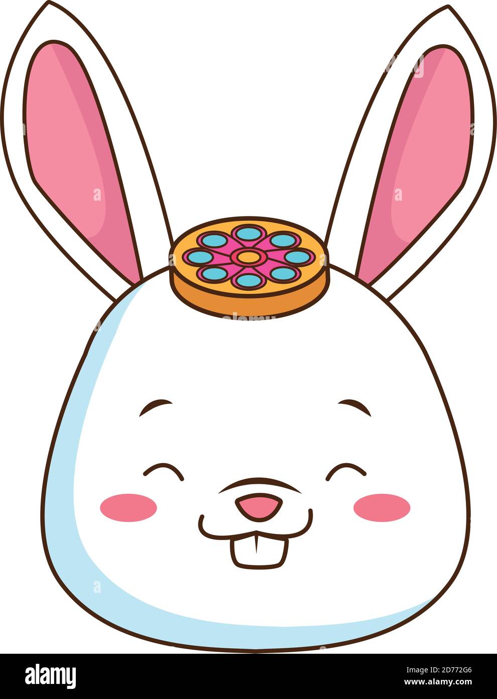 chinese rabbit animal head character vector illustration design Stock ...