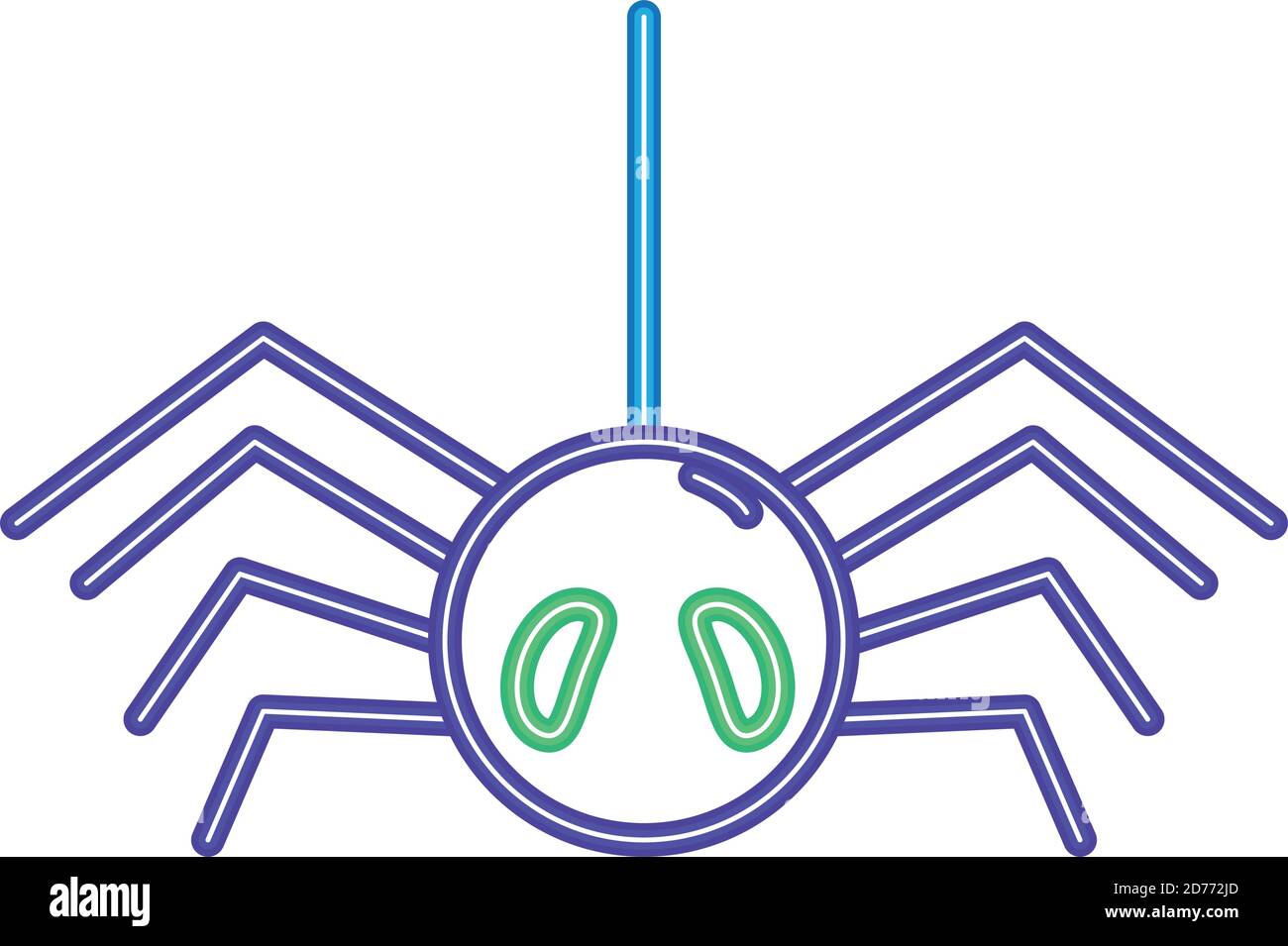 halloween spider neon style icon vector illustration design Stock ...