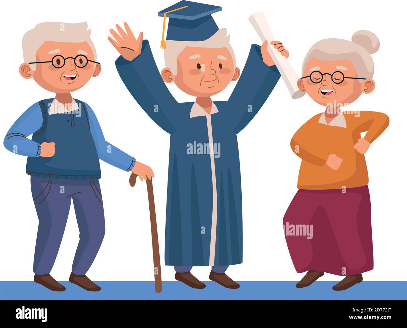 group of old people practicing activities characters vector ...