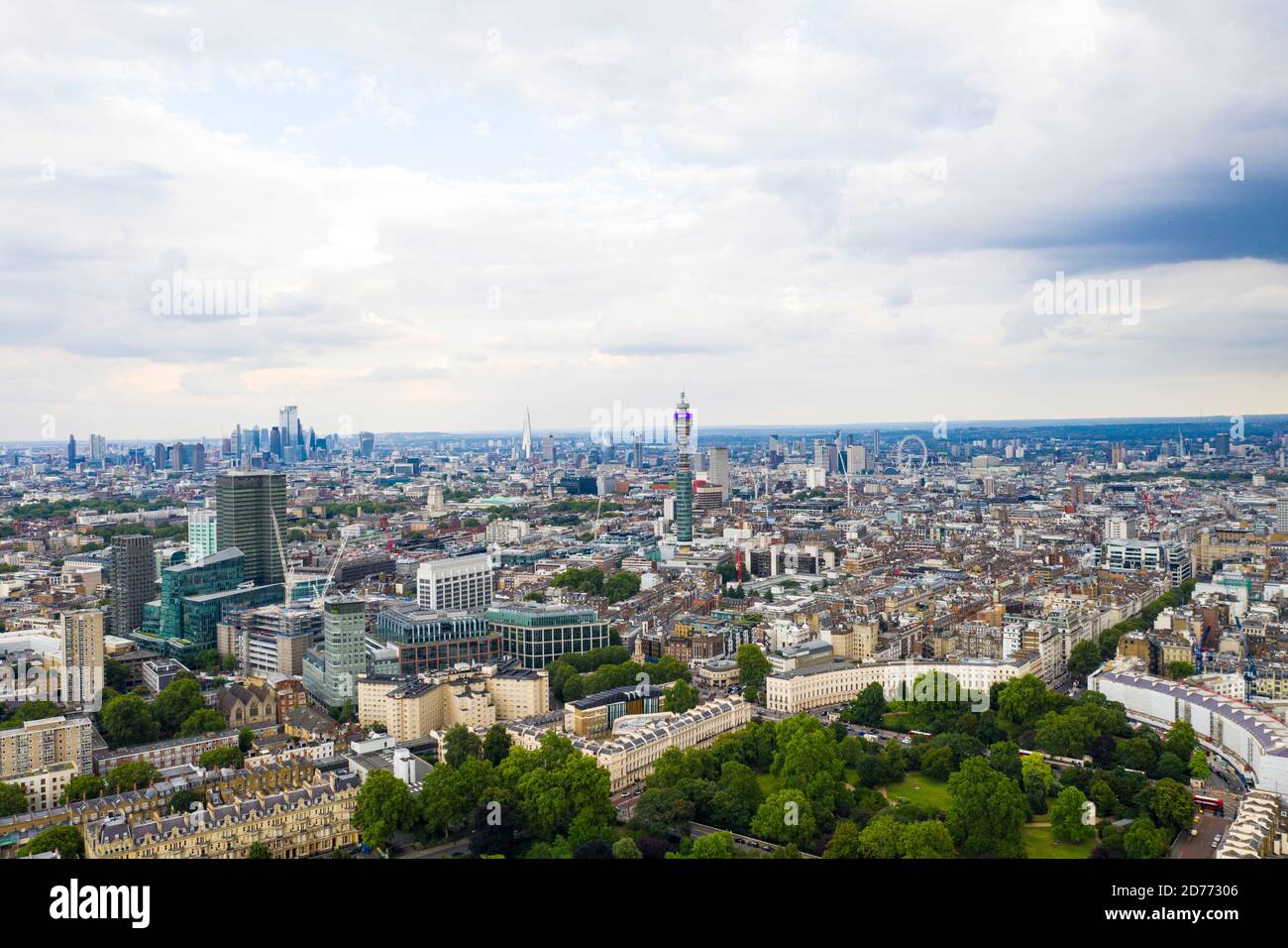 London, United Kingdom - August 01 2019: Aerial view of London ...