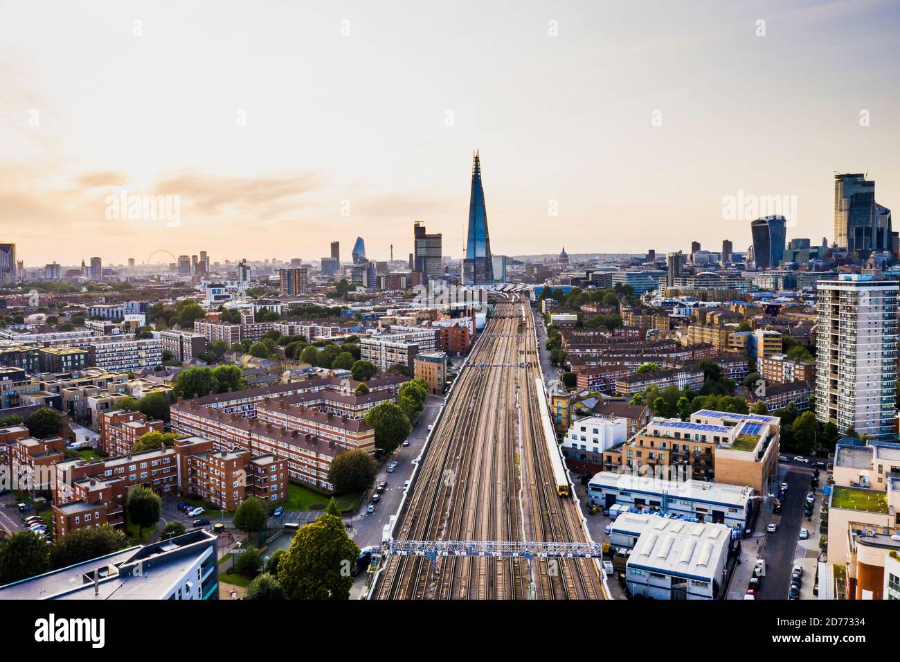 London, United Kingdom - August 20 2019: Aerial view of London ...