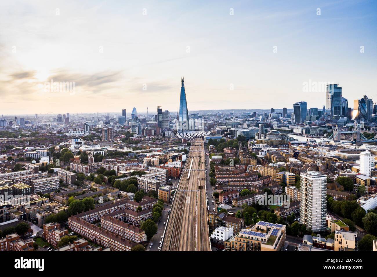 London, United Kingdom - August 20 2019: Aerial view of London ...