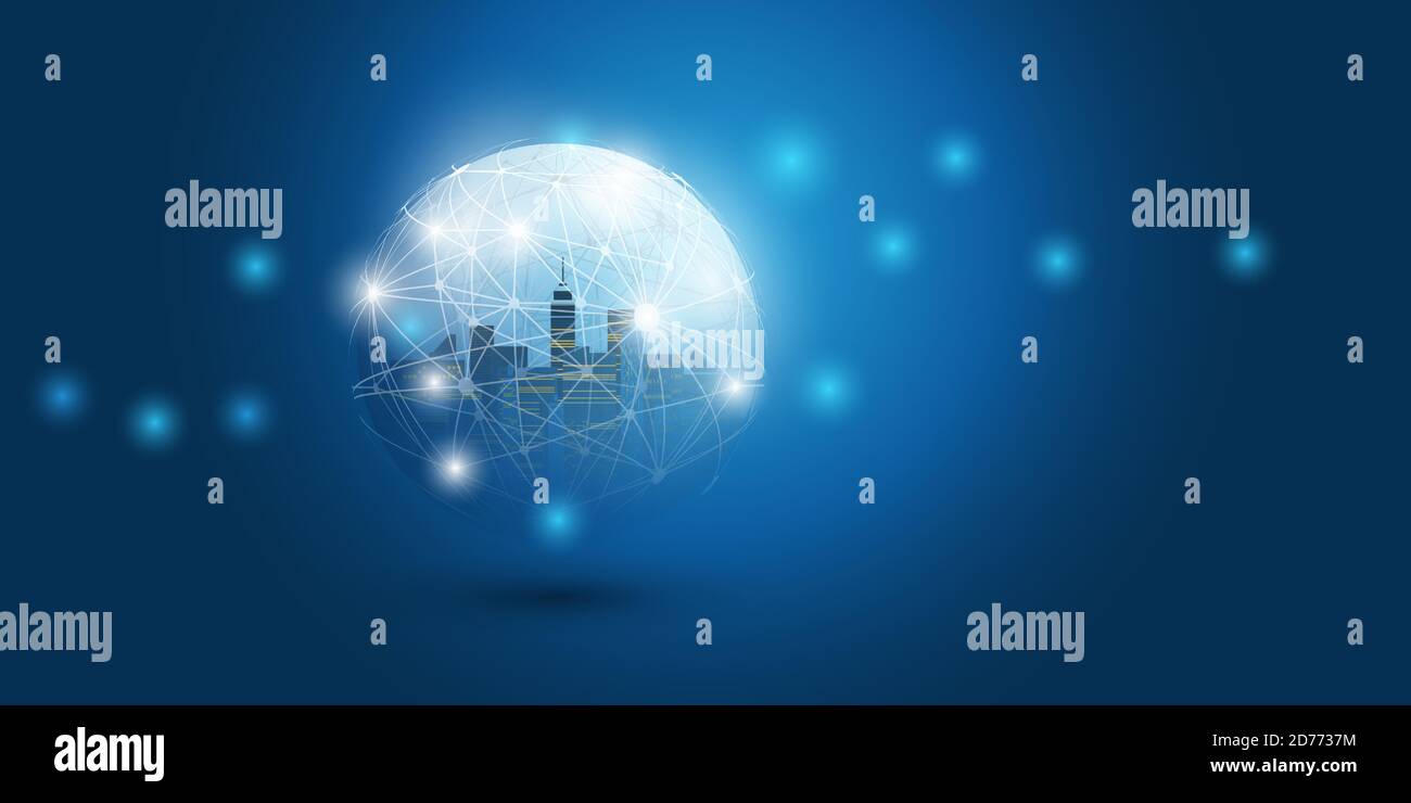 Futuristic Smart City, IoT and Cloud Computing Design Concept with ...