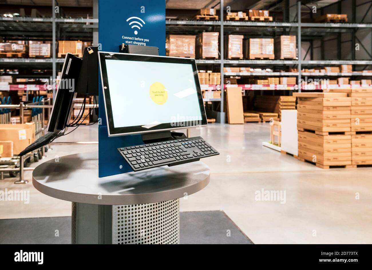 London, UK, January 19, 2020: ikea self-serve find your products here ...