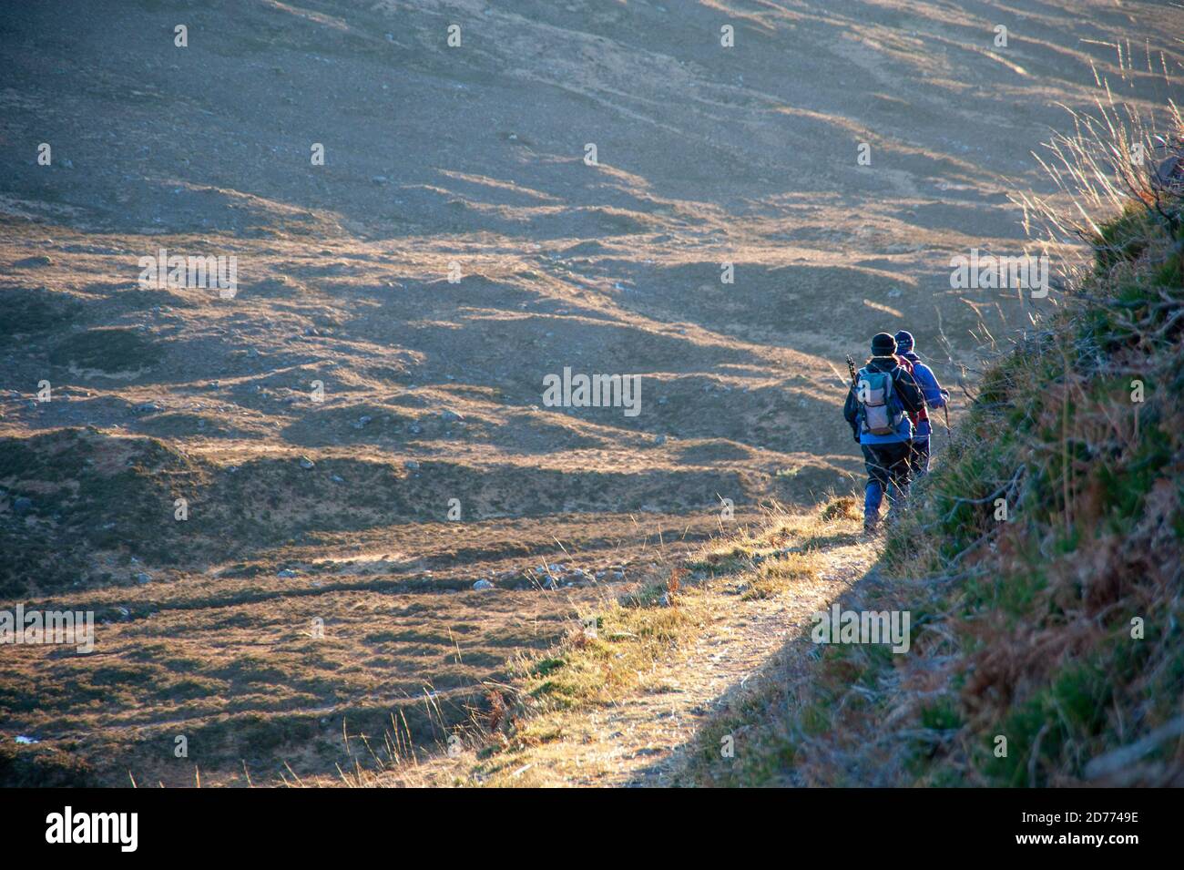 Hillwalkers on the hills of the Applecross Estate, Applecross, Wester ...