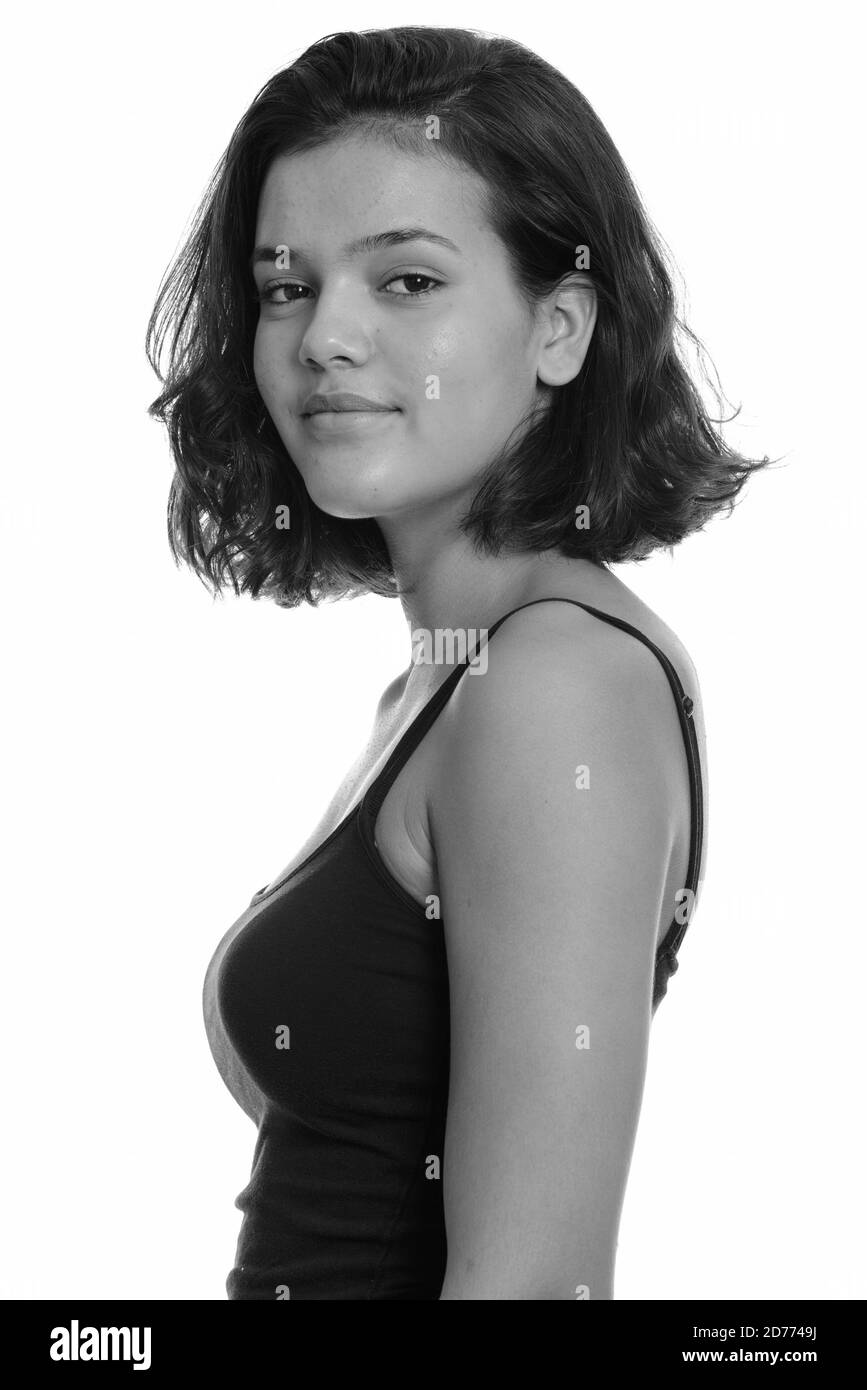 Girl profile ethnic Black and White Stock Photos & Images - Alamy