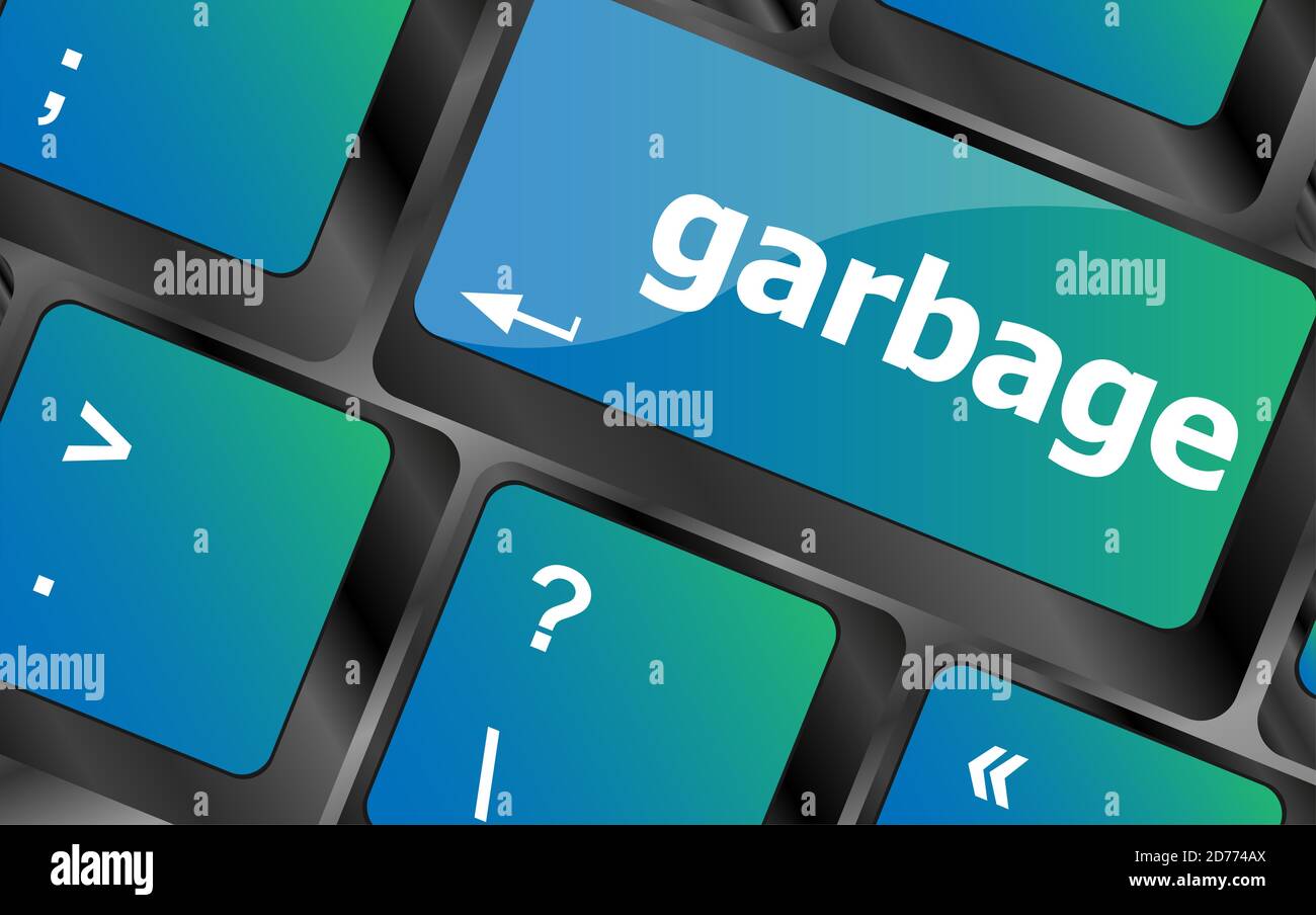 garbage word on computer pc keyboard key Stock Photo - Alamy