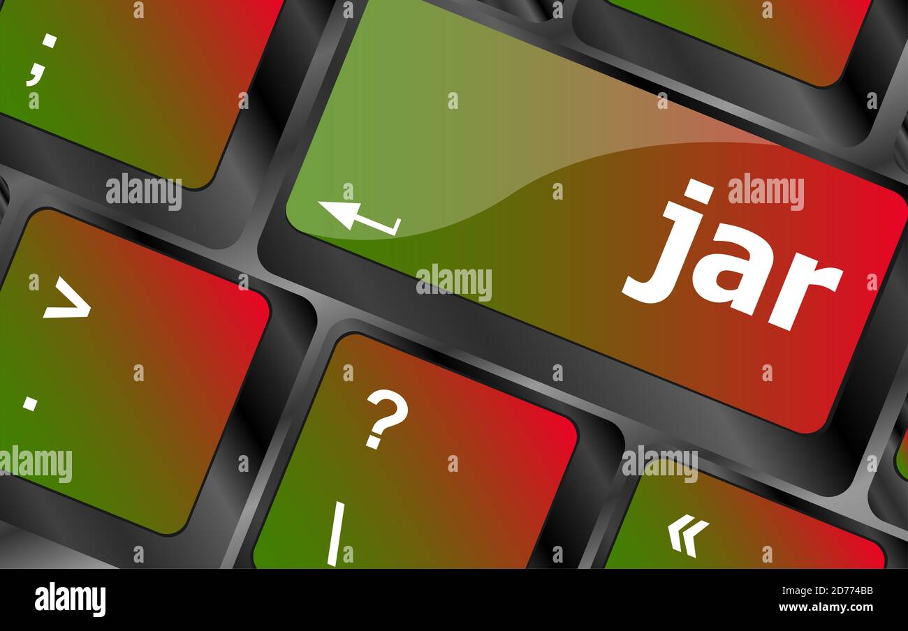 jar word on computer keyboard pc key Stock Photo - Alamy