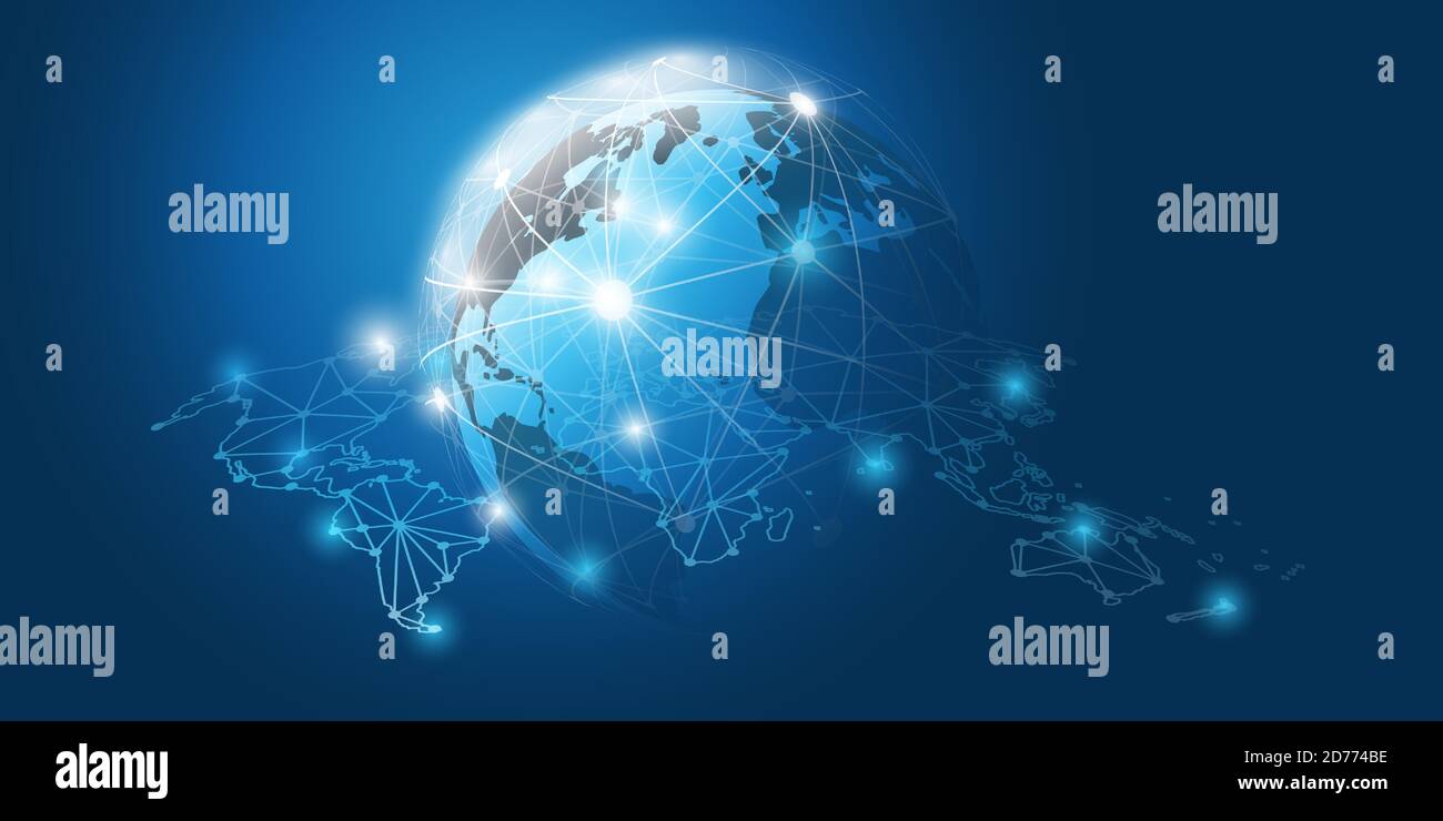 Abstract Blue Futuristic Modern Style Cloud Computing, Networks ...