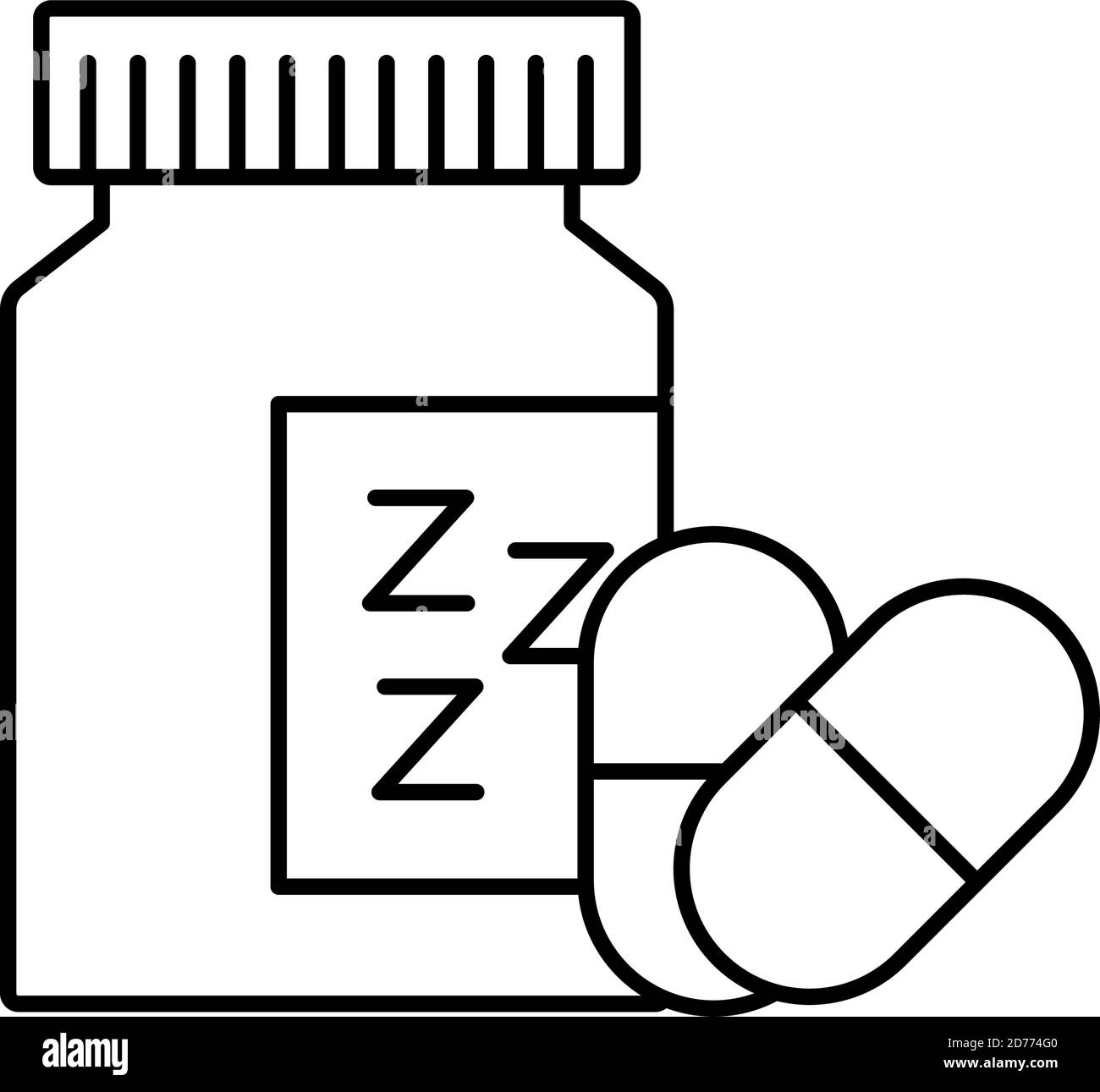 Insomnia bottle drugs with z letters line style icon vector ...