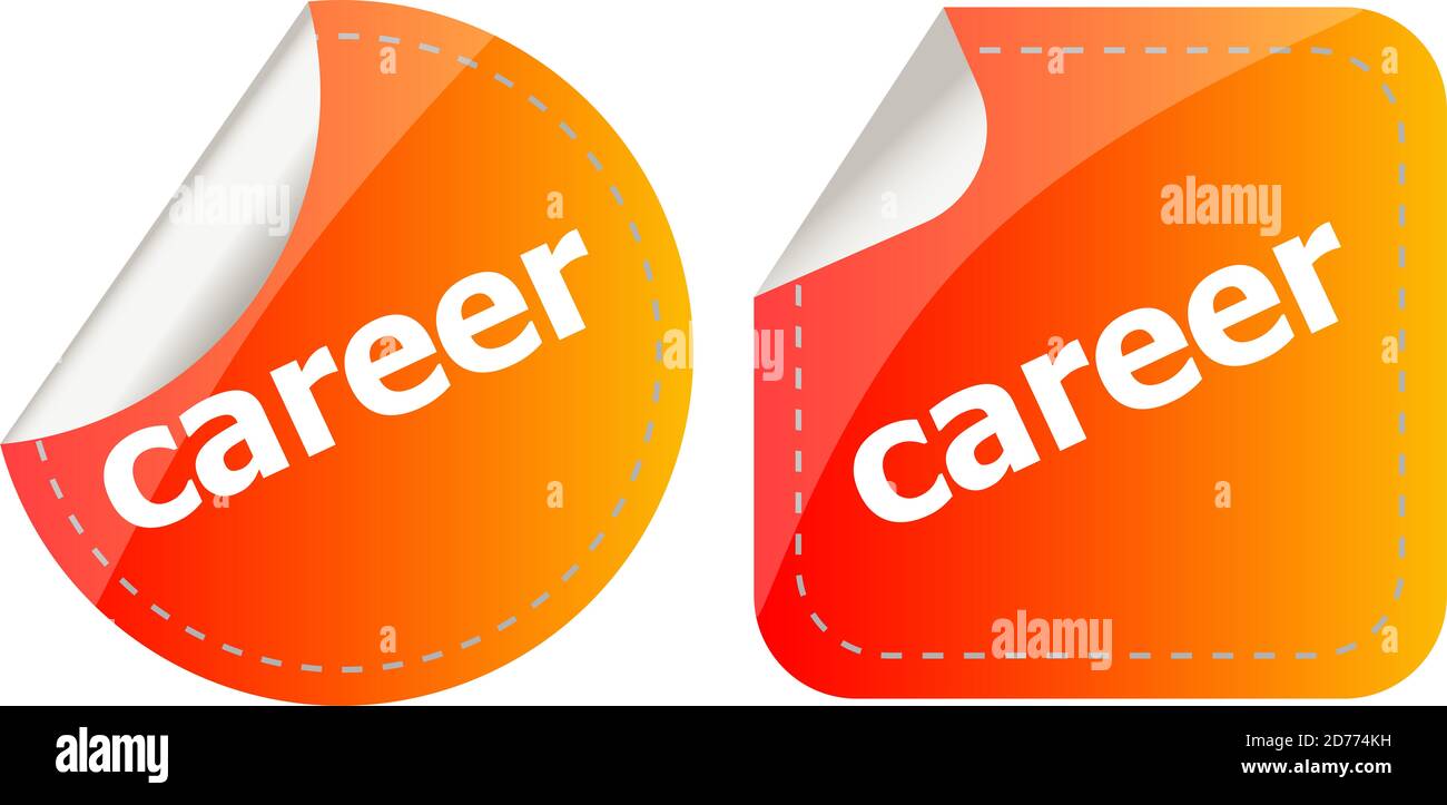 career word stickers set, web icon button Stock Photo - Alamy