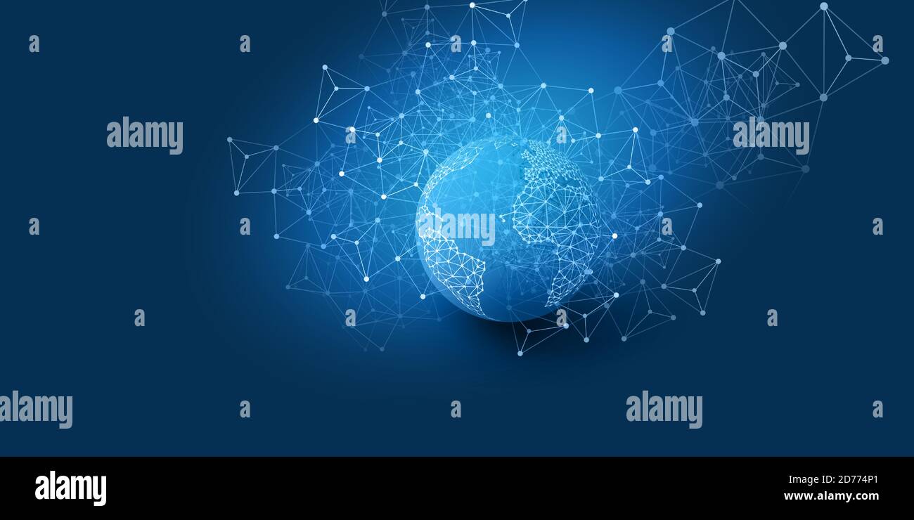 Abstract Blue Minimal Style Cloud Computing, Networks Structure ...