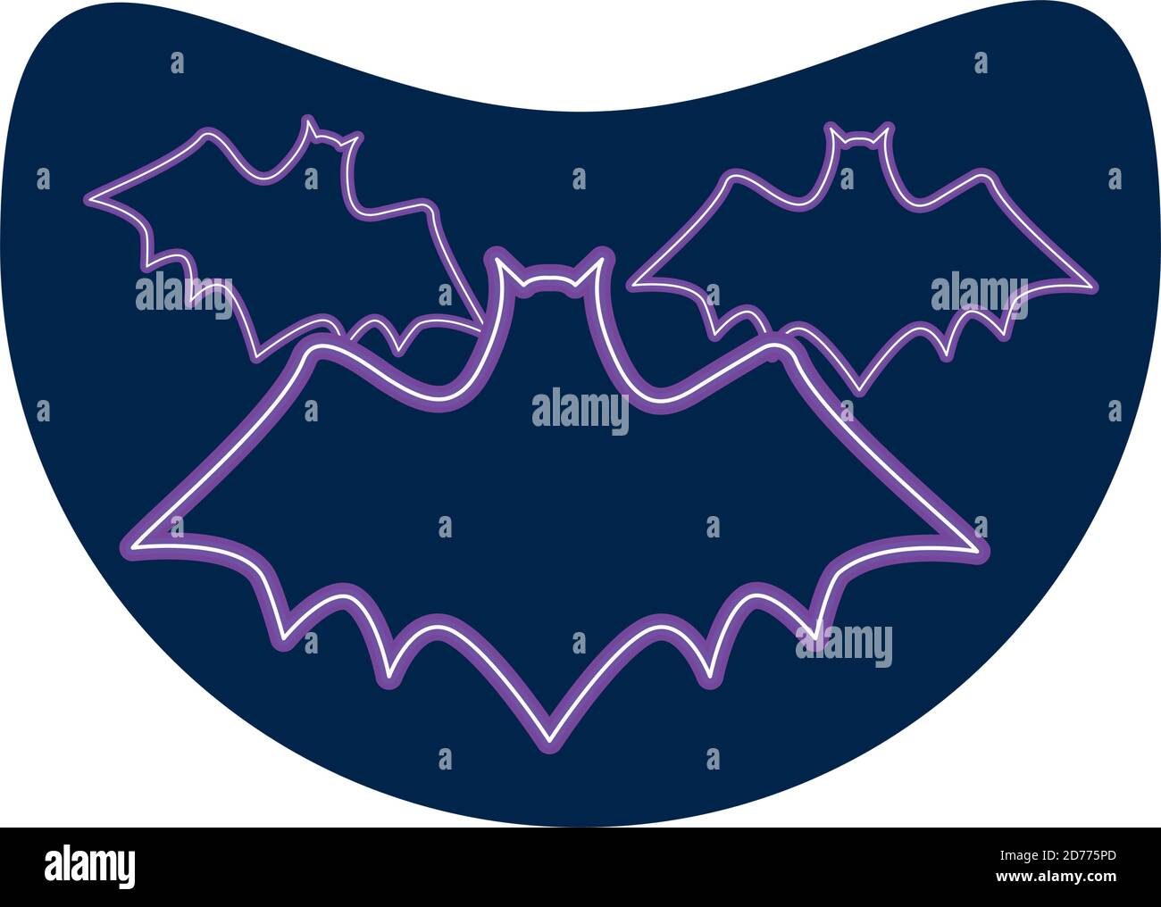halloween bats flying neon style icons vector illustration design Stock ...