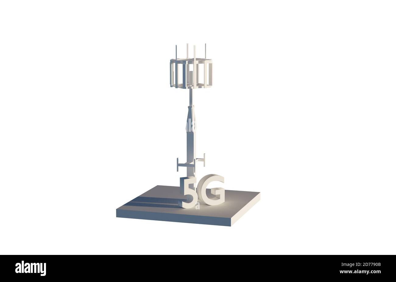 5g tower isolated on white. Wireless communication. Internet connection ...