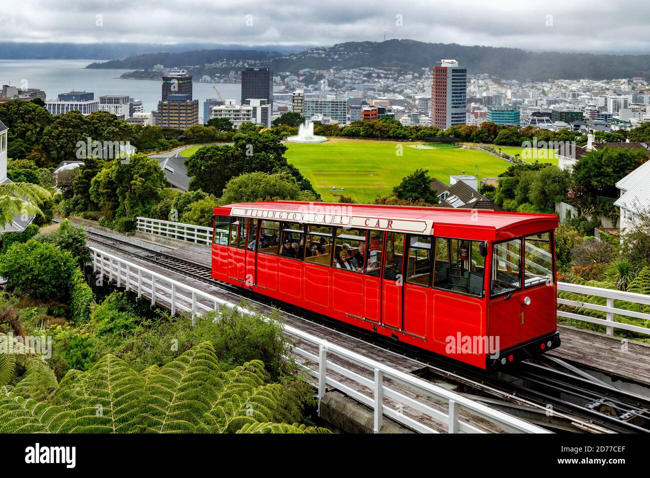 The Wellington Cable Car runs from Lambton Quay to Kelburn, overlooking ...