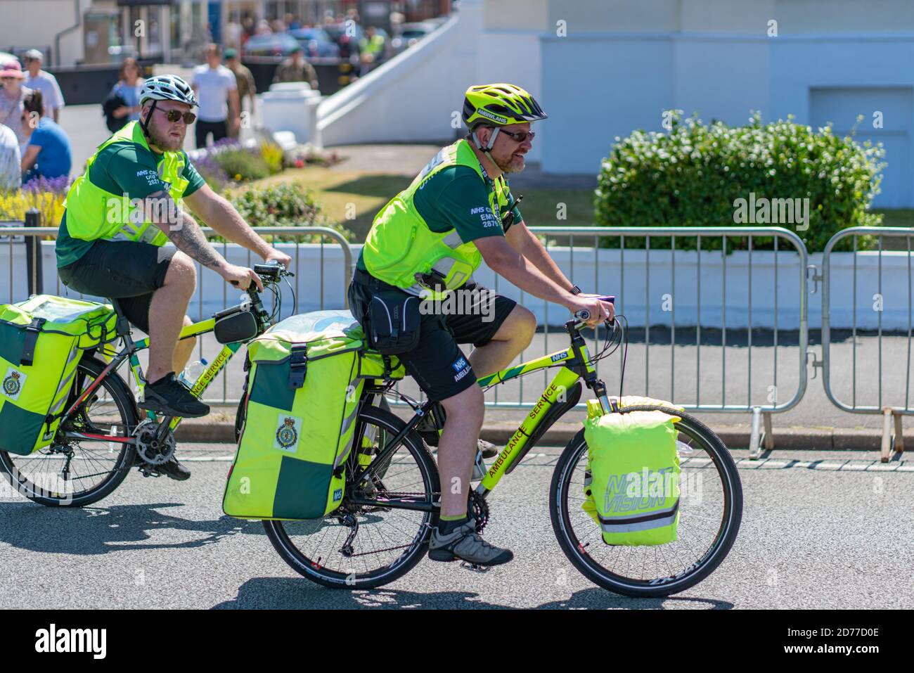 Cycle mounted paramedics ready for action at Llandudno Armed Forces Day ...