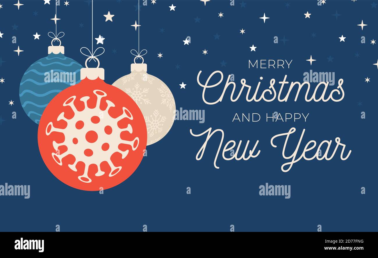 Christmas coronavirus ball banner. Christmas events and holidays during ...