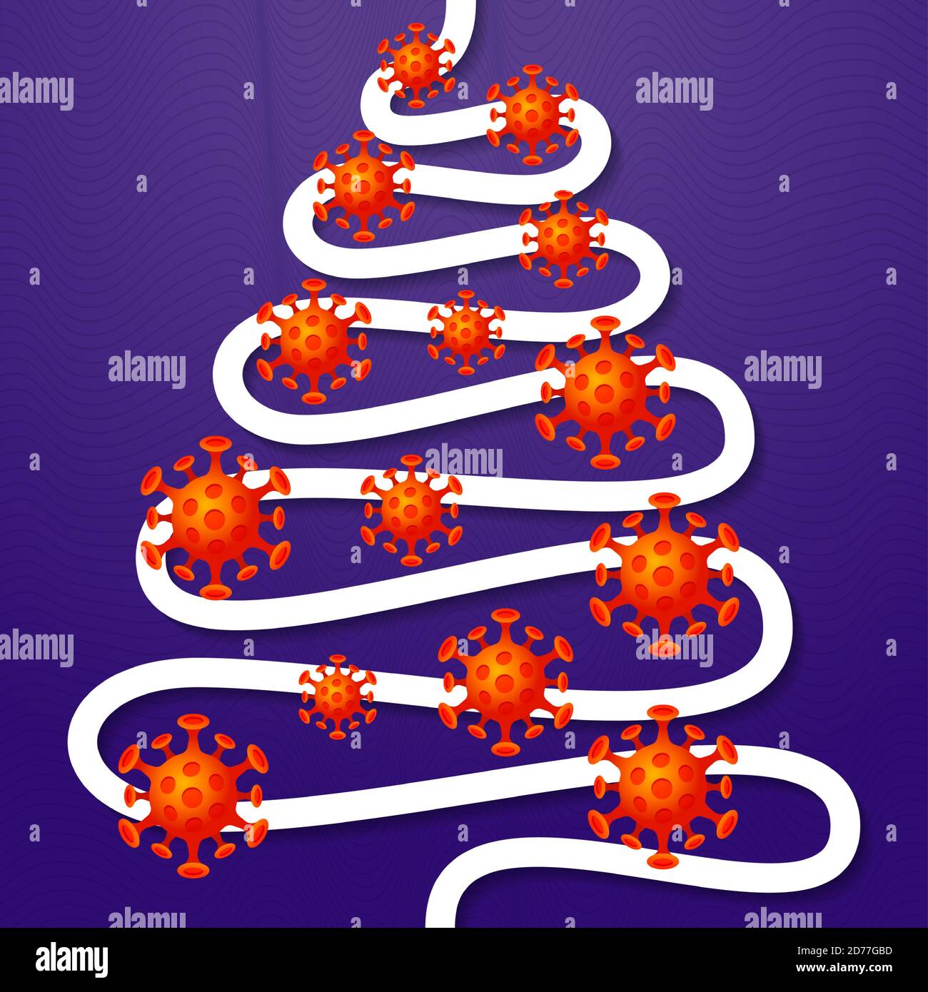 Happy New Year an merry christmas. cartoon coronavirus bacteria with ...