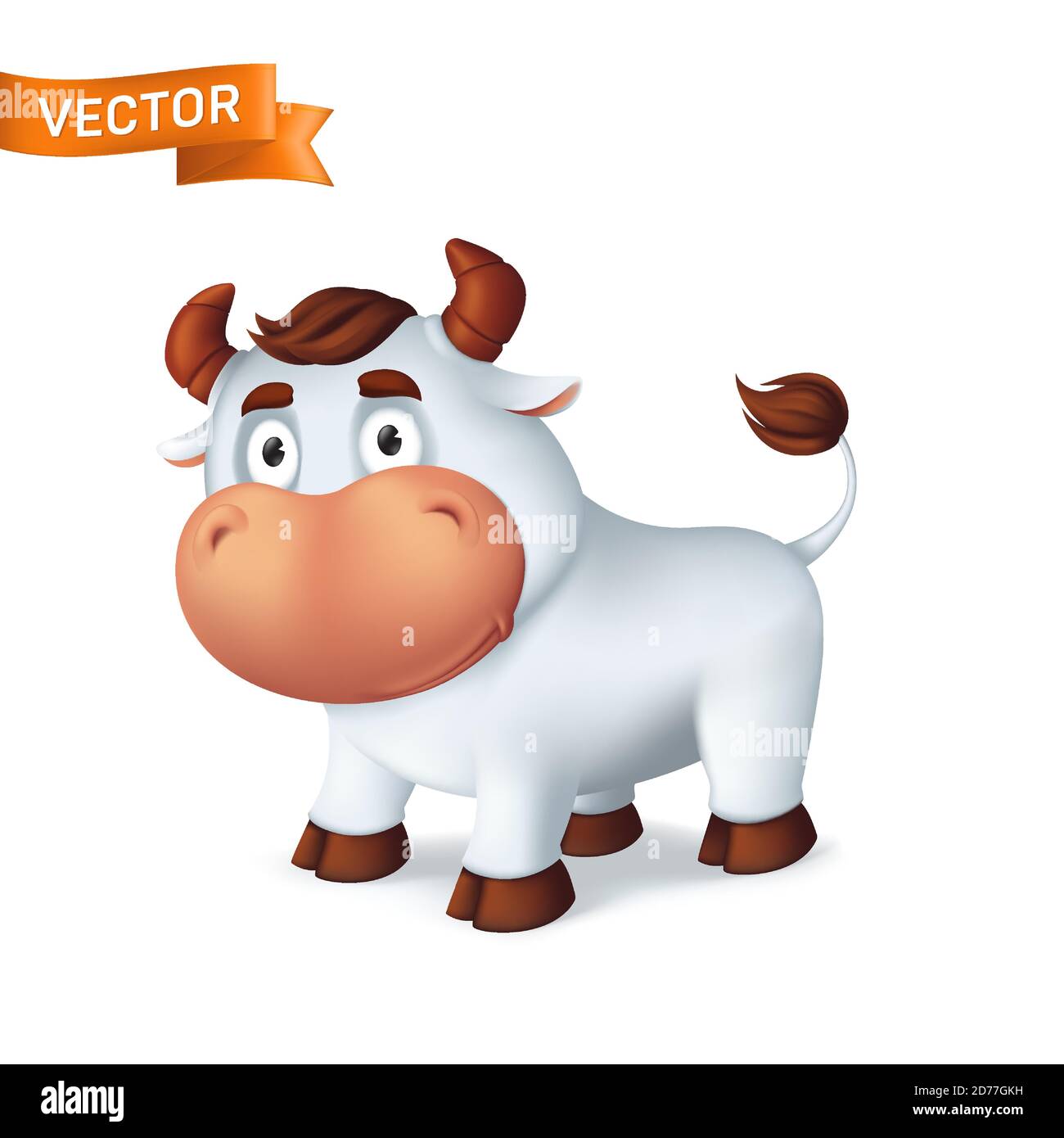 Funny silver Ox animal symbol of the year in the Chinese zodiac ...