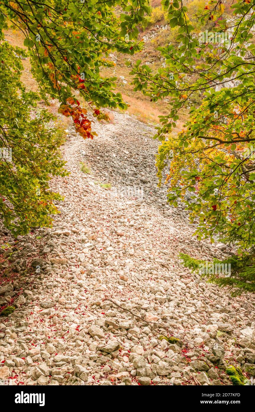 Fall landscape in the mountains. Mountain autumn scene with colorful ...