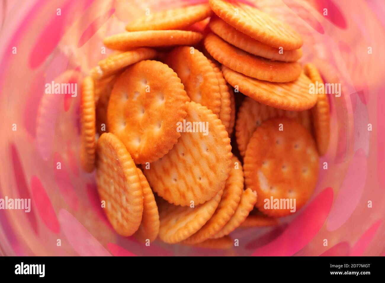 homemade biscuits in a bowl on table , top view Stock Photo - Alamy