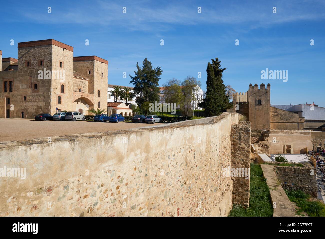 Badajoz beautiful arabic castle with garden in Spain Stock Photo - Alamy